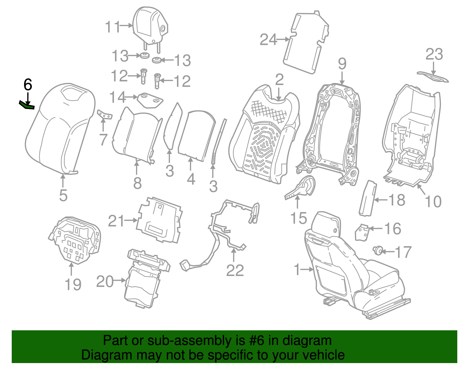 2015-2025 GM Bright Chrome Cadillac Seat Emblem 22958608 | OEM Parts Online