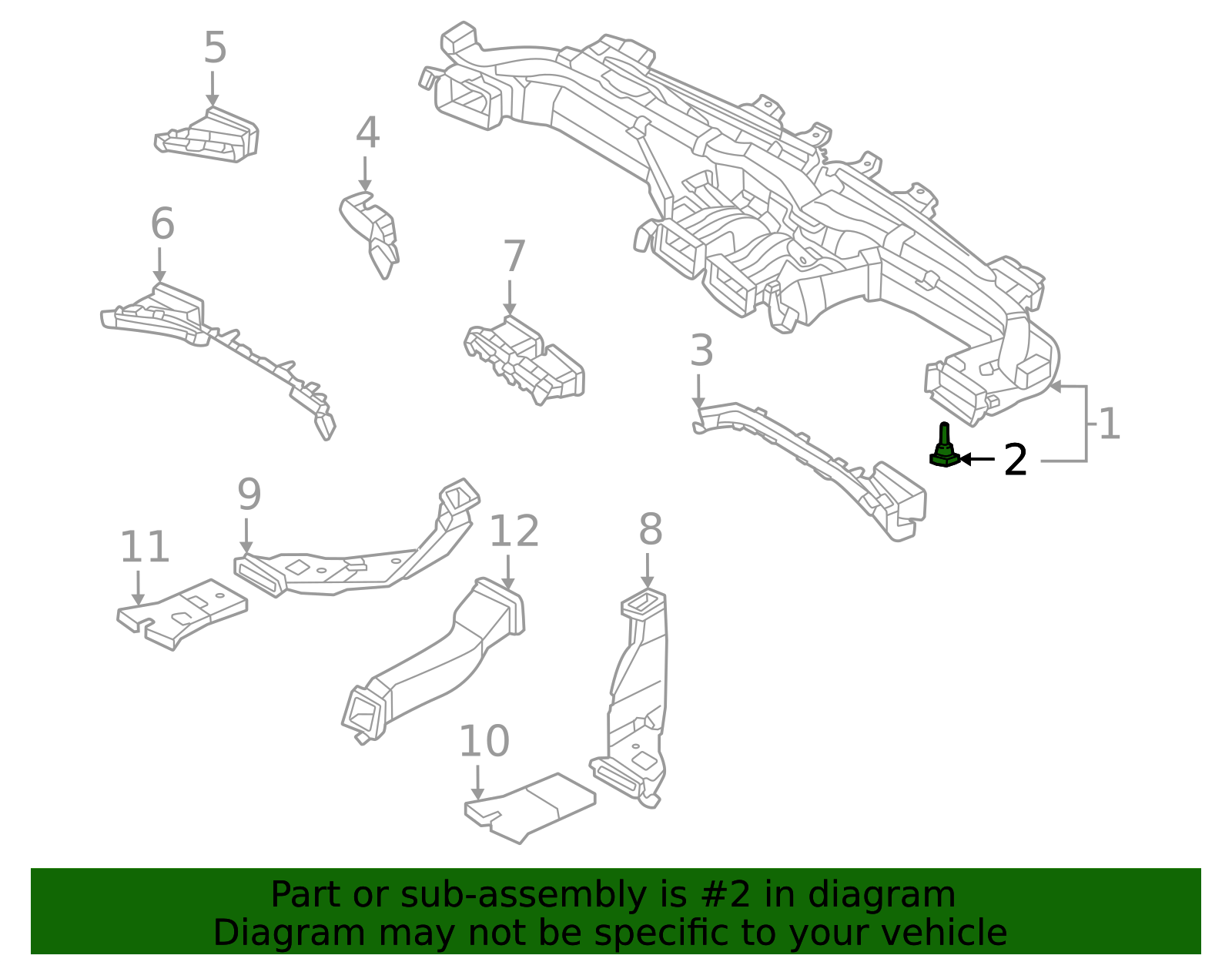 2022-2024 Hyundai Tucson HVAC Duct Air Temperature Sensor 97180-P0000 ...