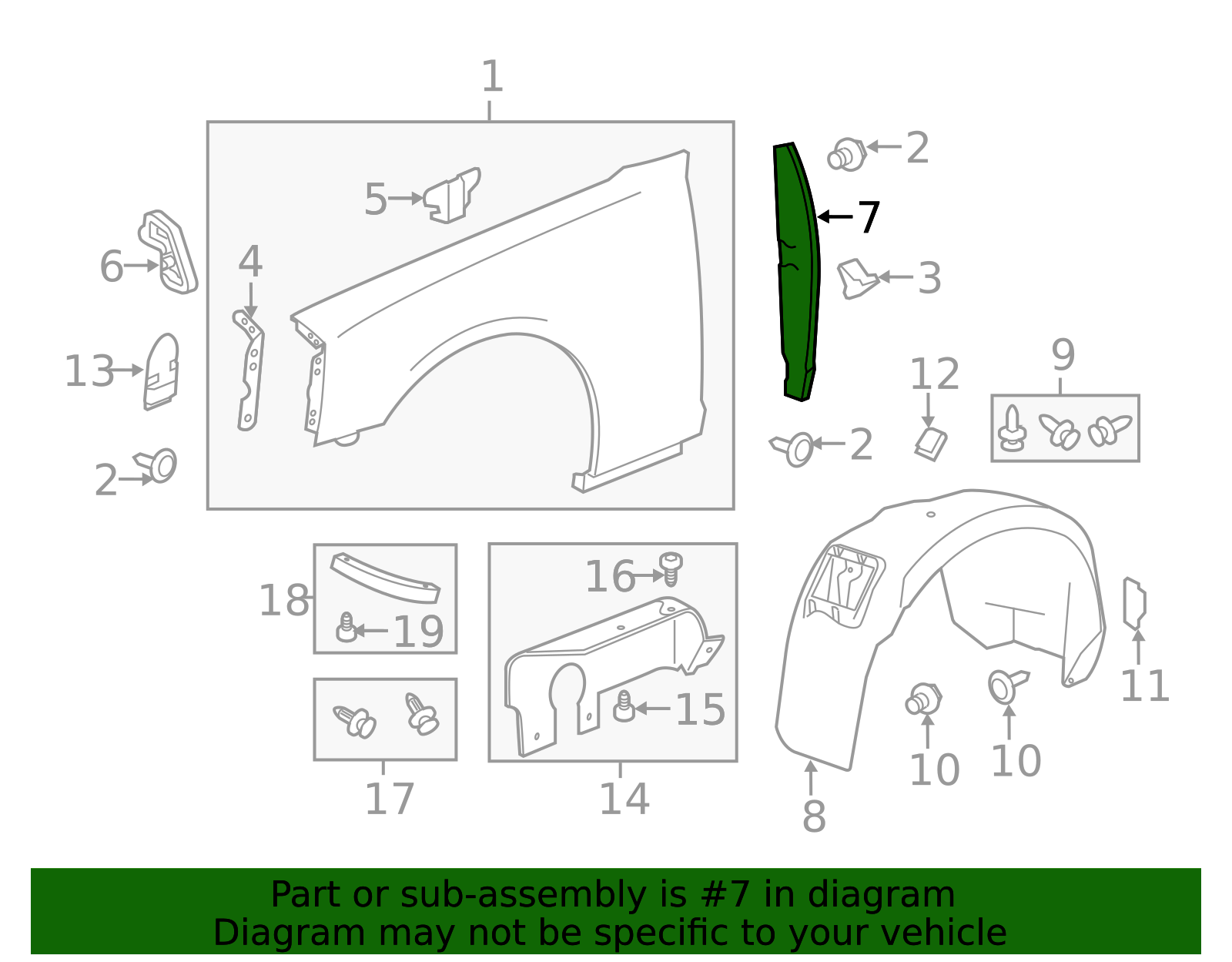 2010-2015 Chevrolet Camaro Front Fender Rear Insulator 22781094 ...