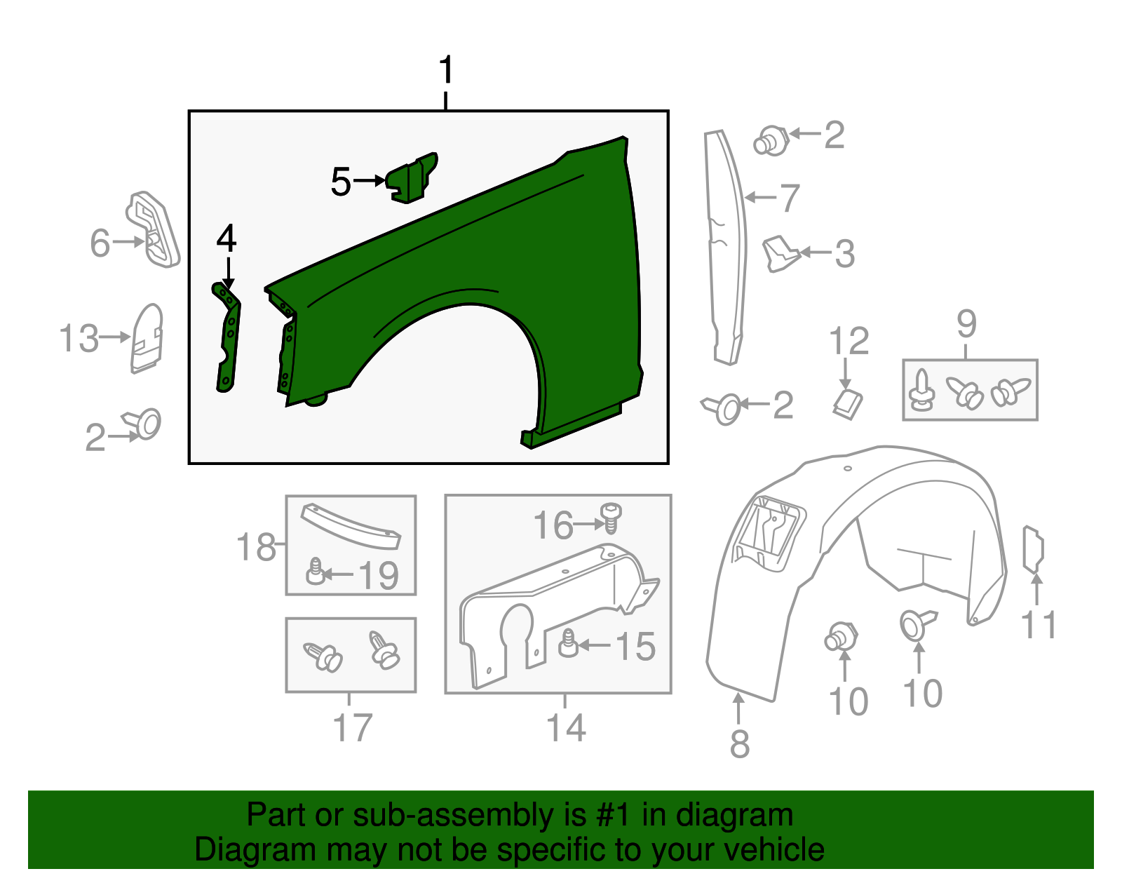 Buy Genuine GM Auto Parts - Fender (Part # 20943622) | GM Parts Store