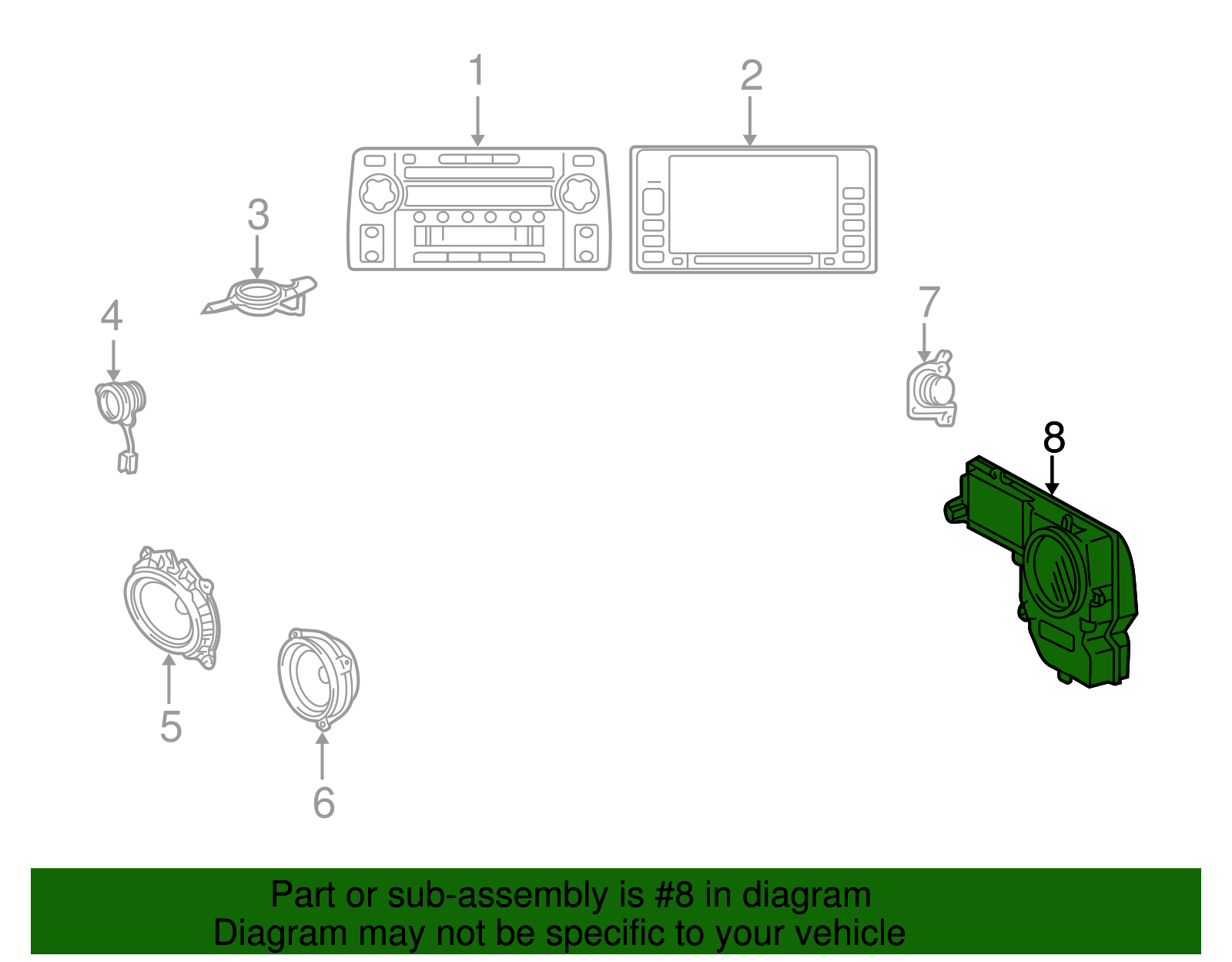 2006-2009 Toyota 4Runner 2006-2009 Toyota 4Runner - Speaker 86150-0W080 ...
