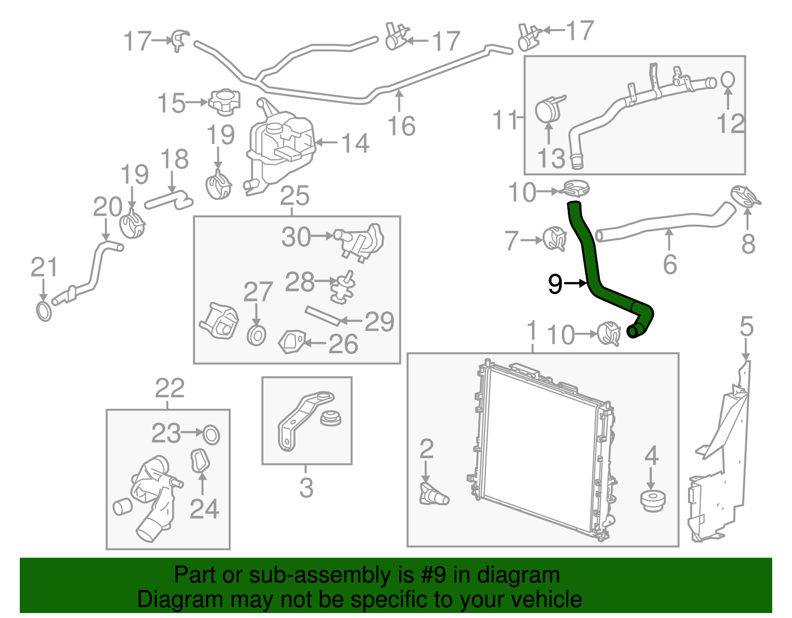 2010-2014 Cadillac CTS Radiator Outlet Hose 20914855 | Capital Chevy Parts