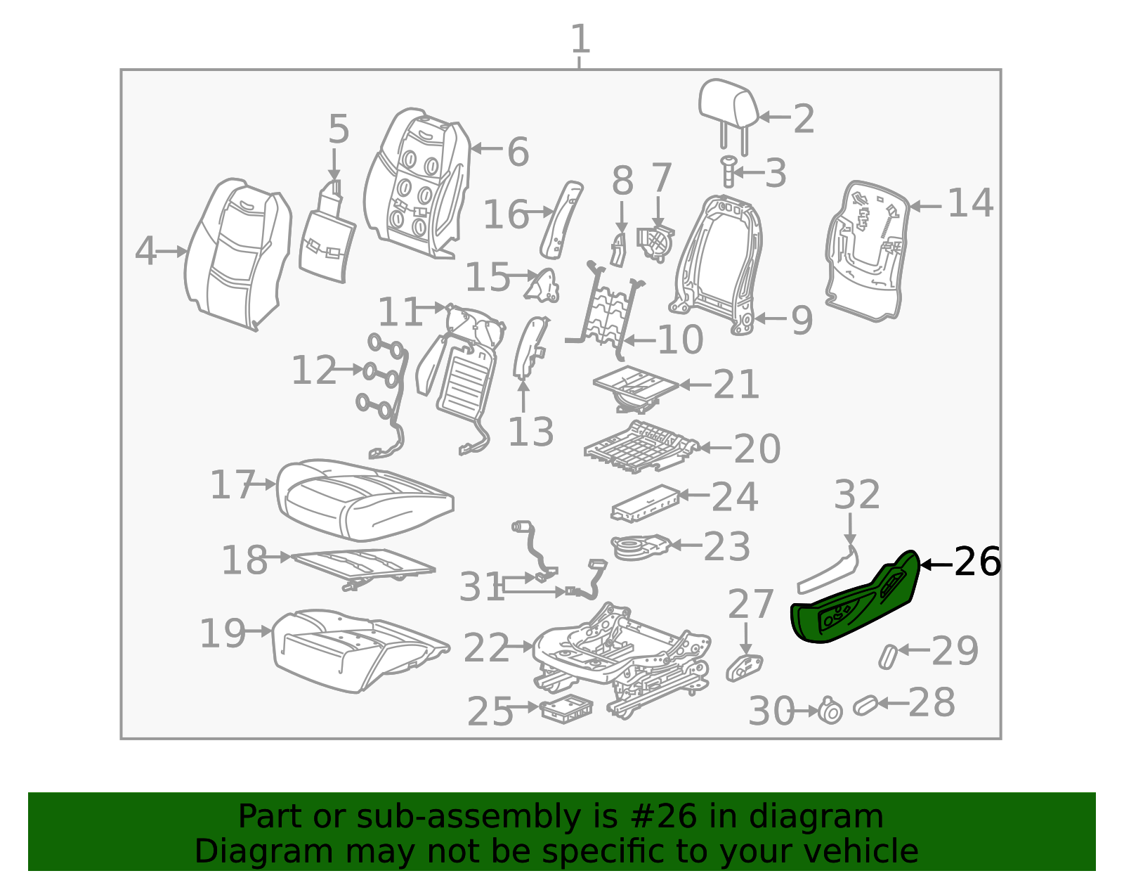 Seat Frame Trim - Factory Style Interior Detail 84233208 | AutoNation Parts