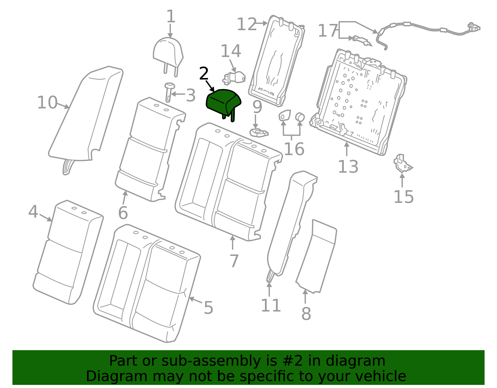 2015-2017 Acura TLX Headrest, Center 82165-TZ3-A31ZA | OEM Acura Parts ...