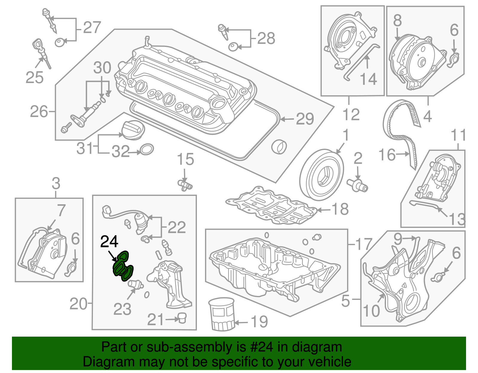 1998-2014 Honda Engine Oil Filter Adapter Gasket 15825-P8A-A01 | OEM Parts Online