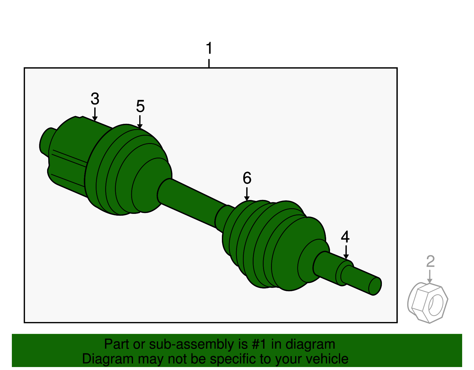 2010-2017 GM Front Passenger Side Half-Shaft Assembly 22866872 ...