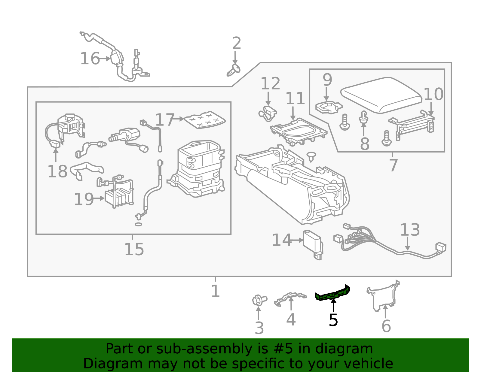 58996-60080 - High-Quality Console Bracket for 2008-2021 Lexus LX570 ...