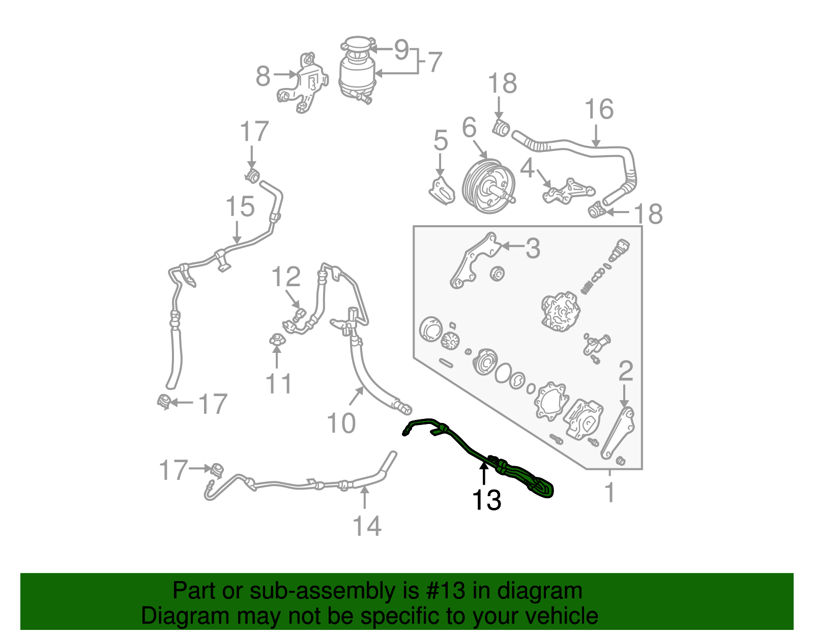 2002-2008 Toyota Power Steering Pressure Hose 44410-06150 | Toyota ...