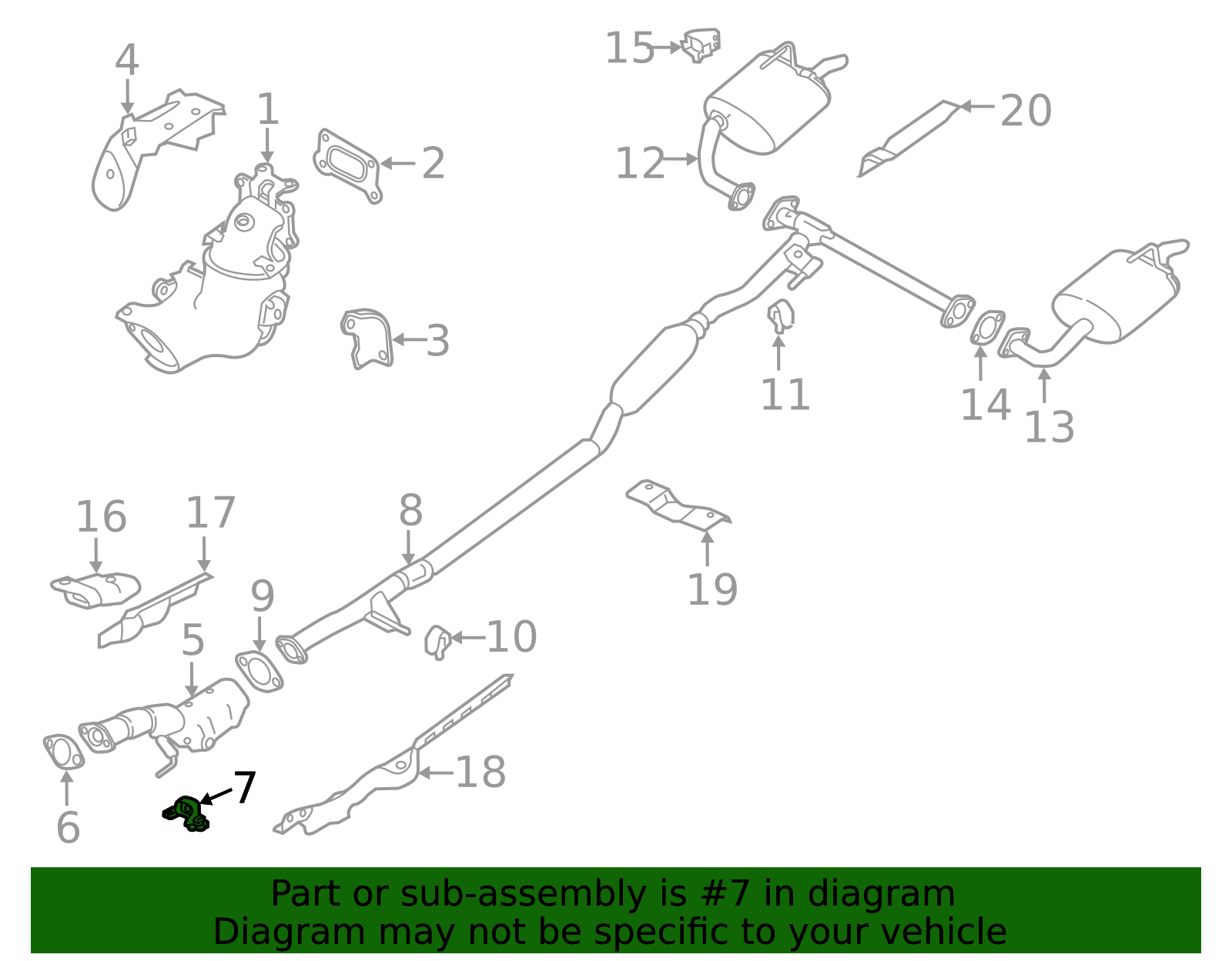 2019-2025 Nissan Converter & Pipe Support Bracket 20611-6CA0A | QuirkParts