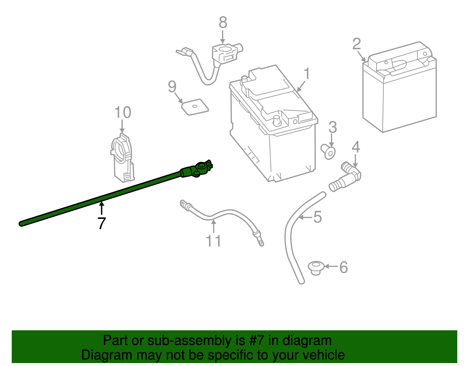 212-540-29-10 - Positive Cable 2010-2018 Mercedes-Benz | Mercedes-Benz ...