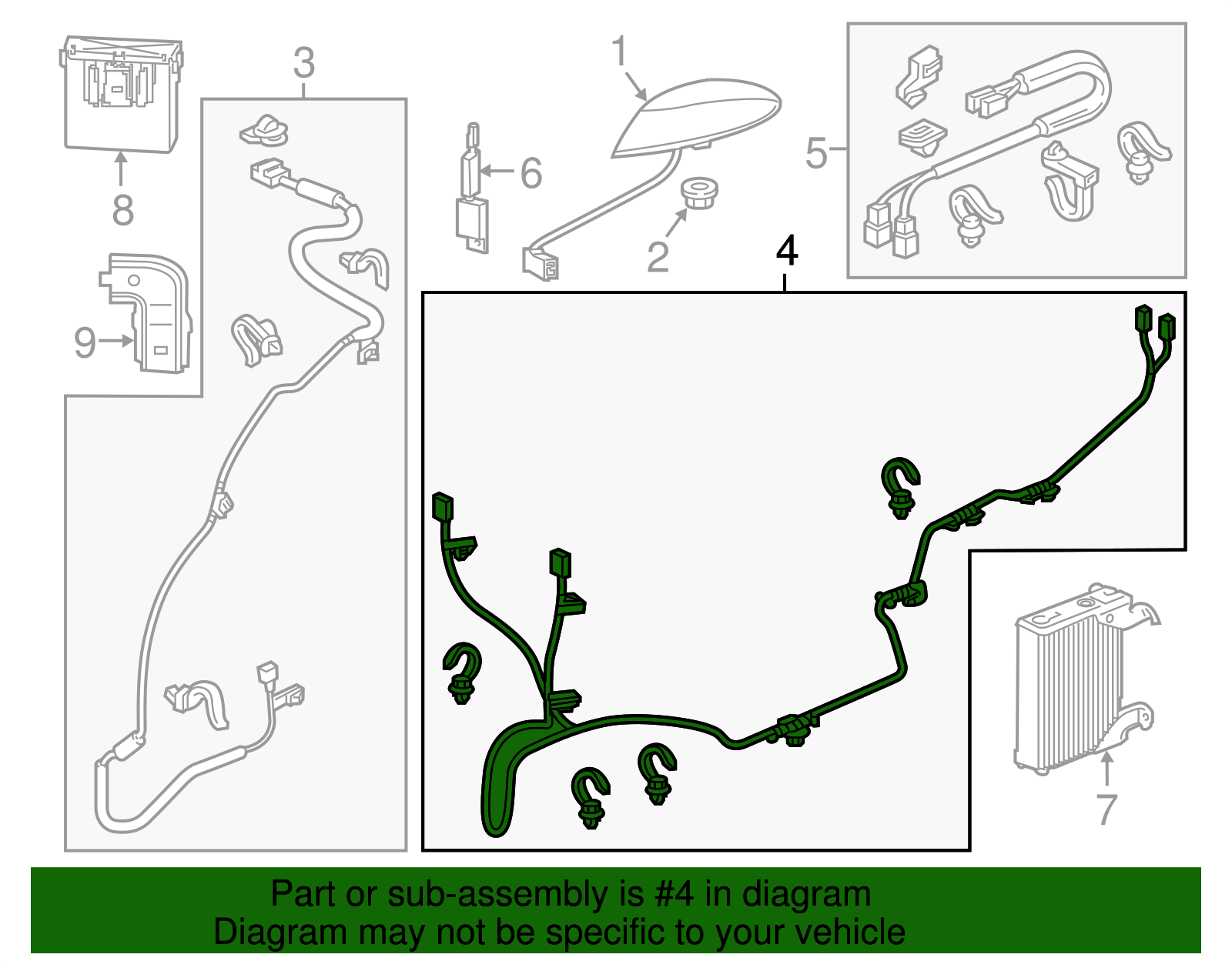 39160-TK8-A11 - 2011-2013 Honda Odyssey - Feeder Assembly Glass Antenna (Traffic Information ...
