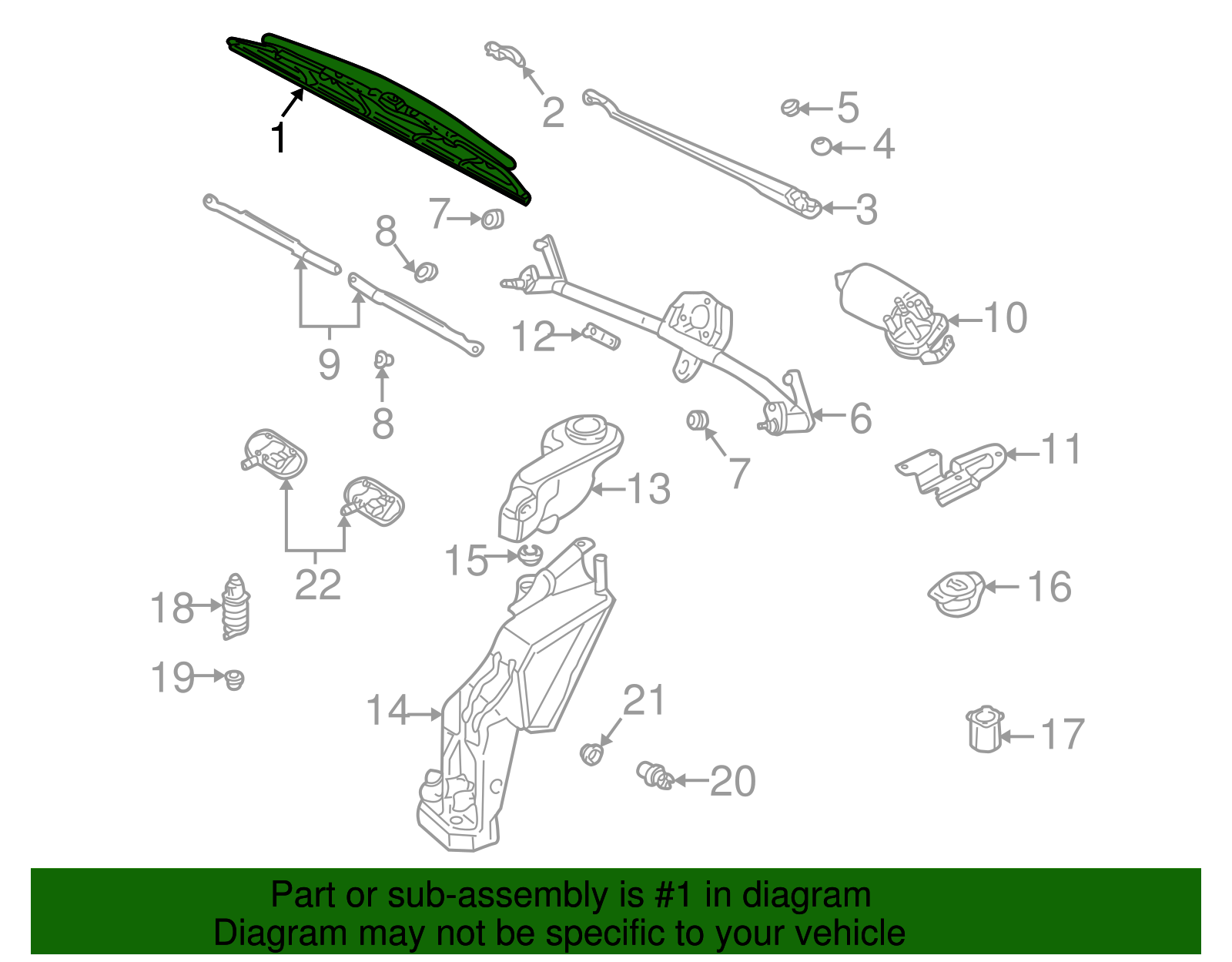 Genuine Audi 8E0-955-425-A | Wiper Blade | FREE Shipping on Most Orders ...