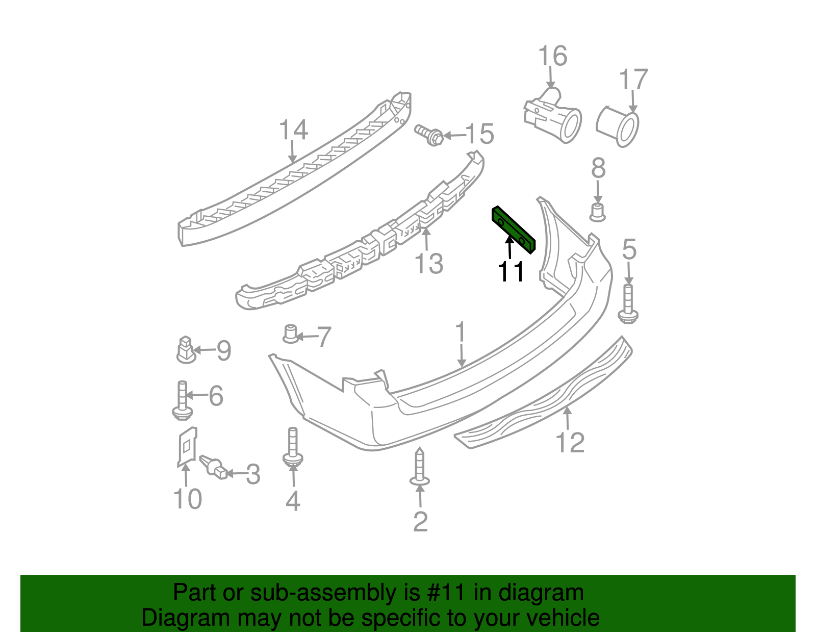 85221-5Z000 - Bumper Cover Side Bracket 2004-2009 Nissan Quest ...
