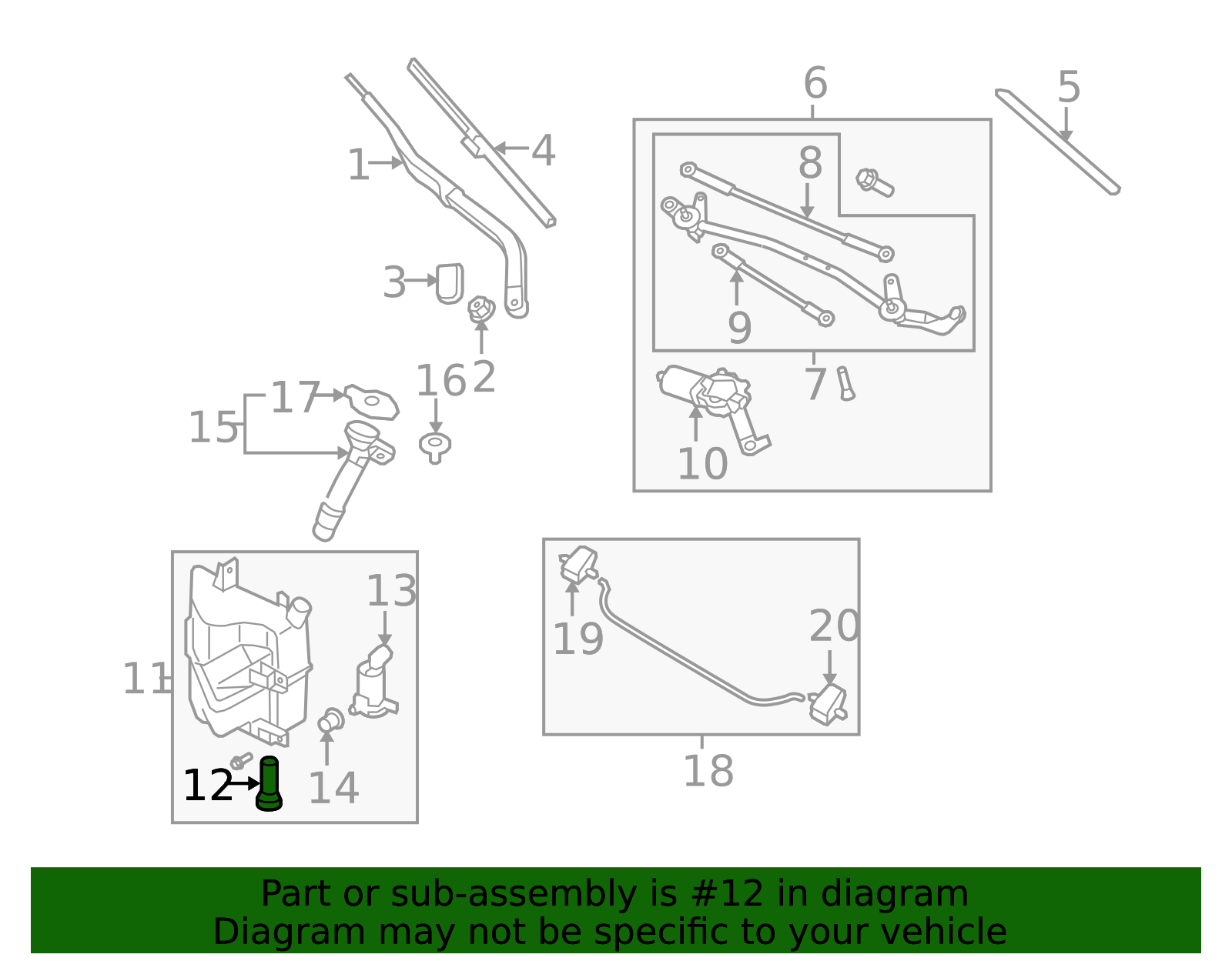 28920-7Y000 - Washer Pump Official Nissan Parts Store