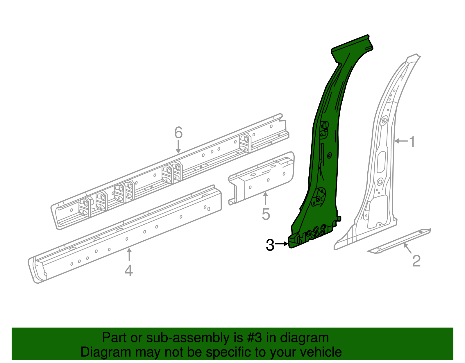 84024380 - 2020-2024 Cadillac XT5 - Driver Side Center Pillar Outer ...