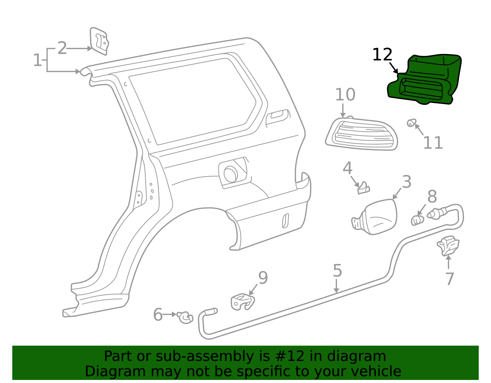 62930-60040 - High-Quality Quarter Panel Vent for 1998-2007 Lexus LX470 ...