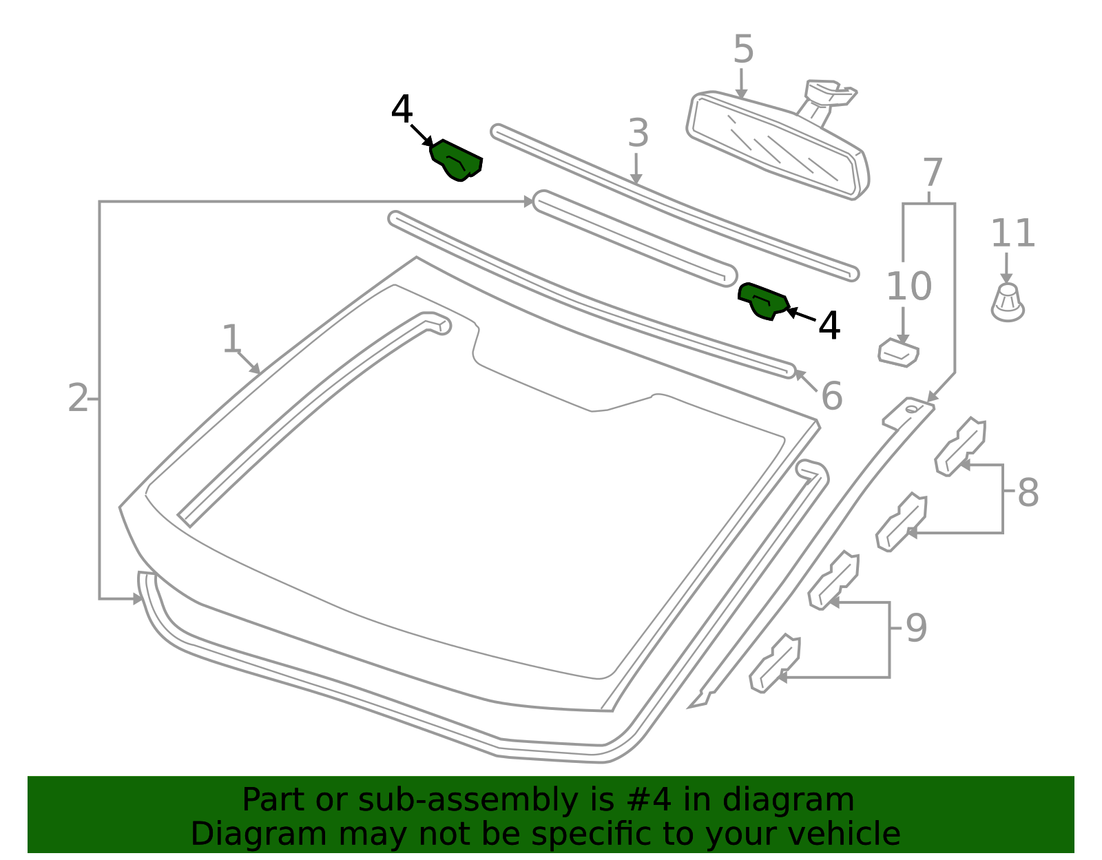 91568-SWA-A01 - Clip Front Windshield (Upper) - 2007-2013 Honda ...