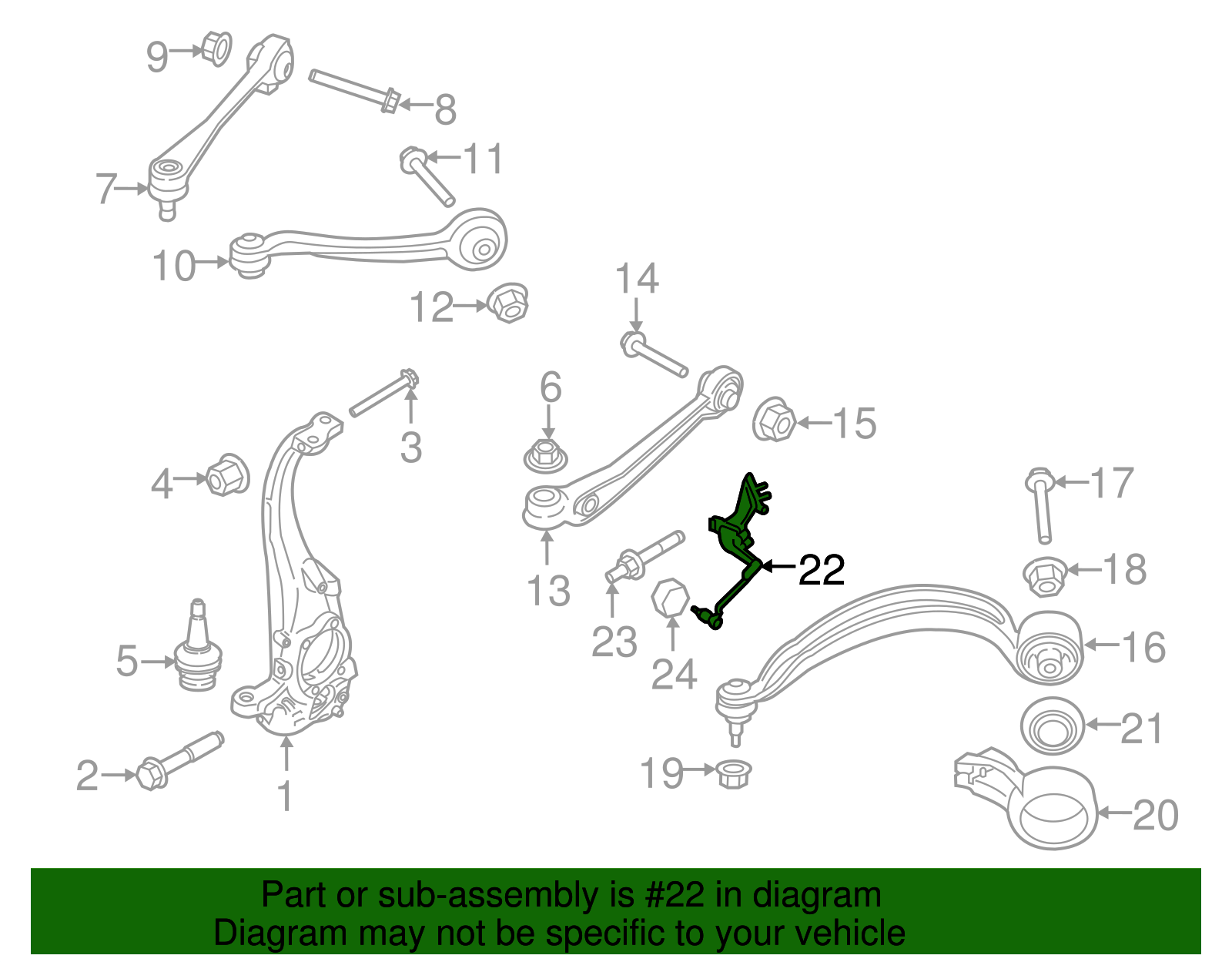 2015-2024 Porsche Macan Suspension Ride Height Sensor 9A7-941-285-00 ...