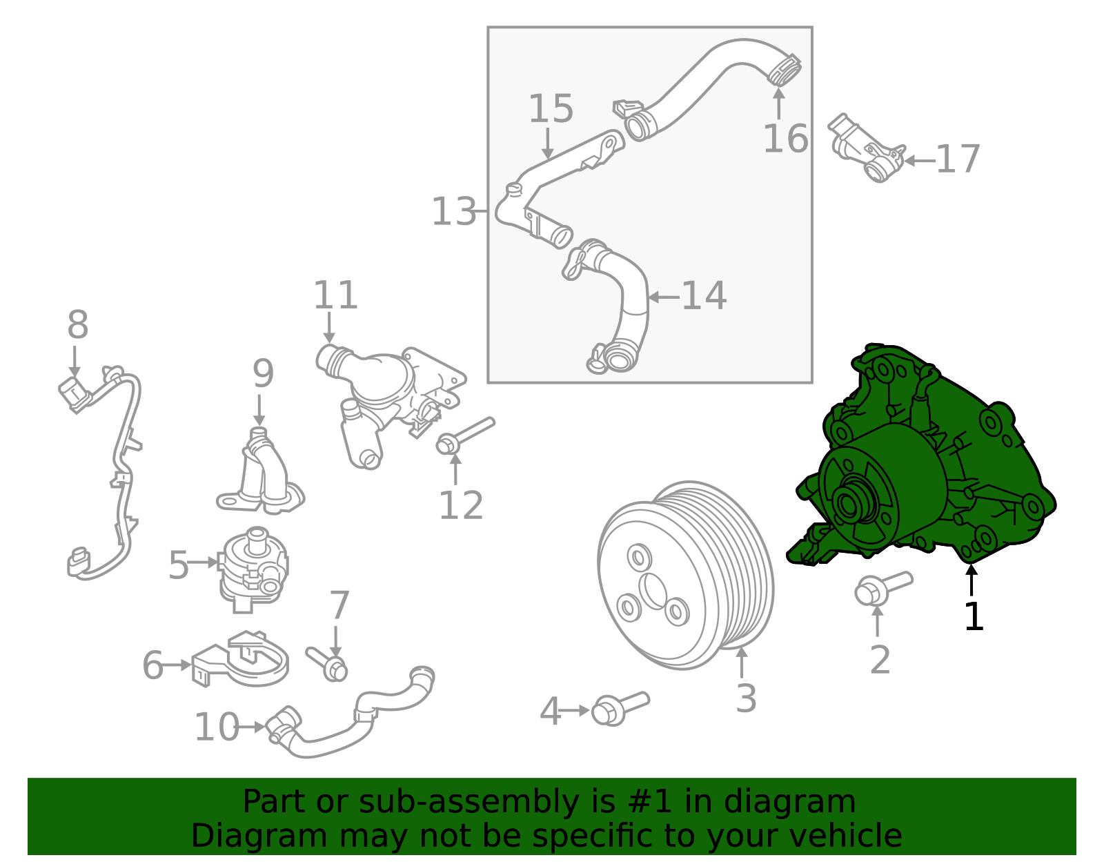 Genuine Water Pump Assembly for 2018-2019 Land Rover Range Rover Velar ...