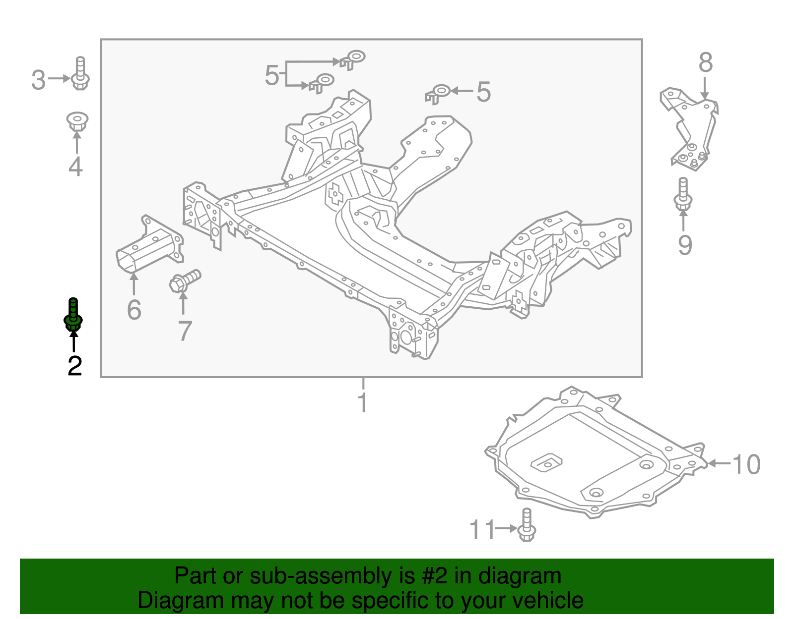 9YA0-20-876 - Genuine Mazda Engine Cradle Front Bolt Part Number: 9YA0 ...