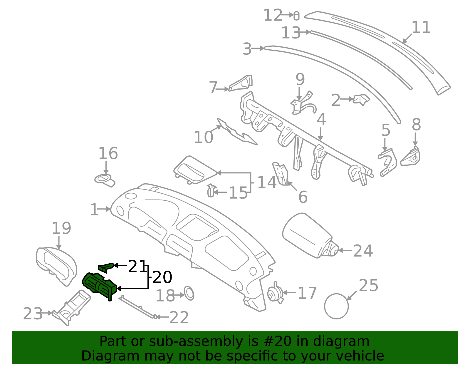 Center Panel 66061FE010 | Subaru Parts Store