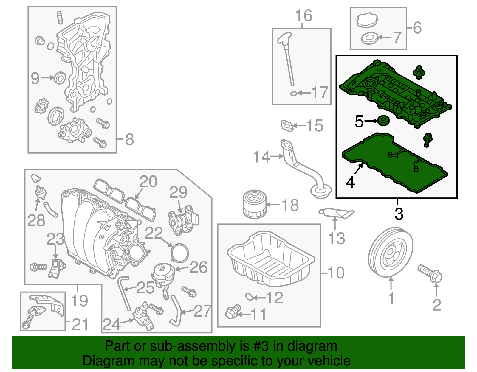 2011-2016 Hyundai Valve Cover 22410-2E000 | OEM Parts Online
