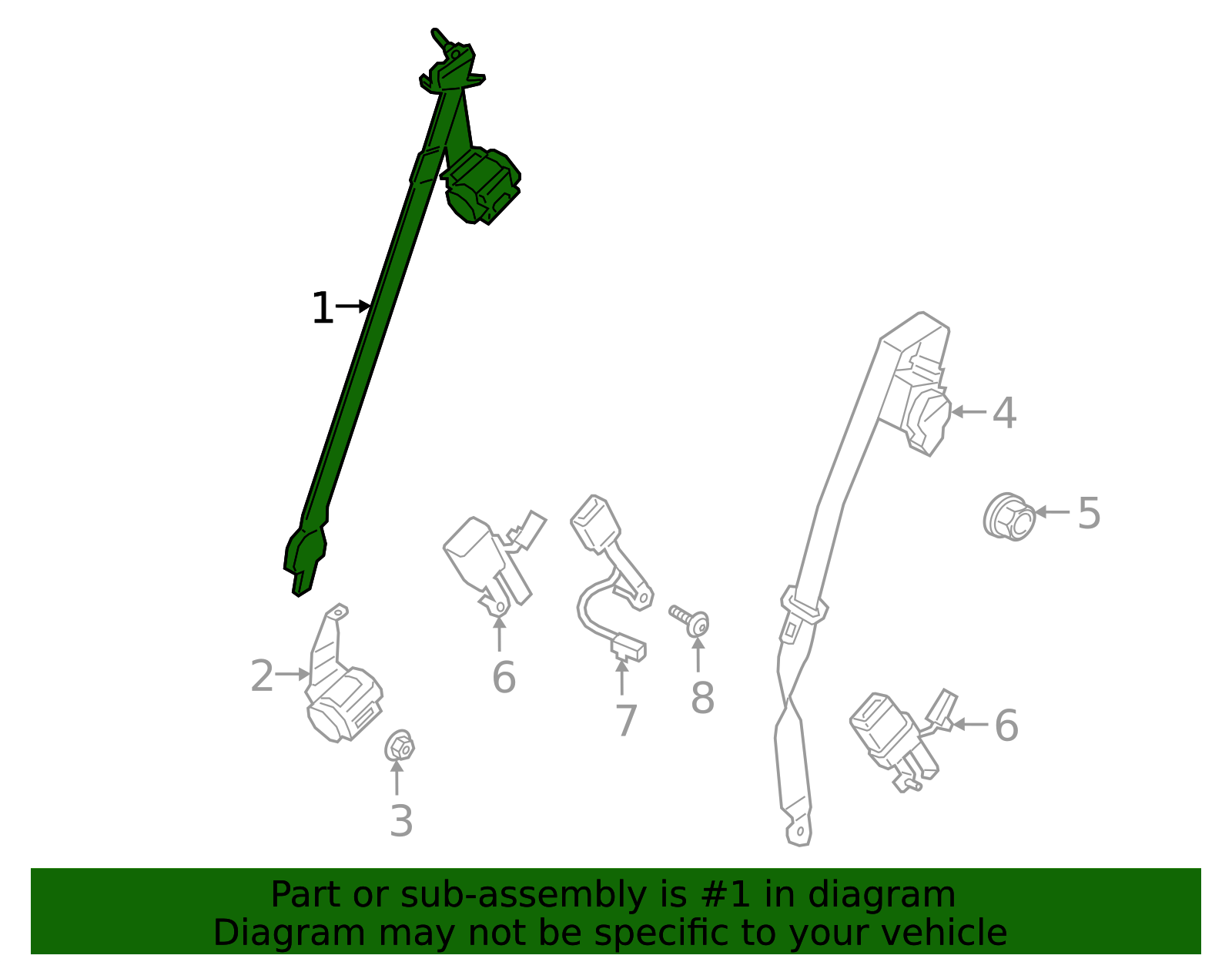 2018-2021 Ford Expedition Lap & Shoulder Belt JL1Z-78611B69-GJ | Ford ...
