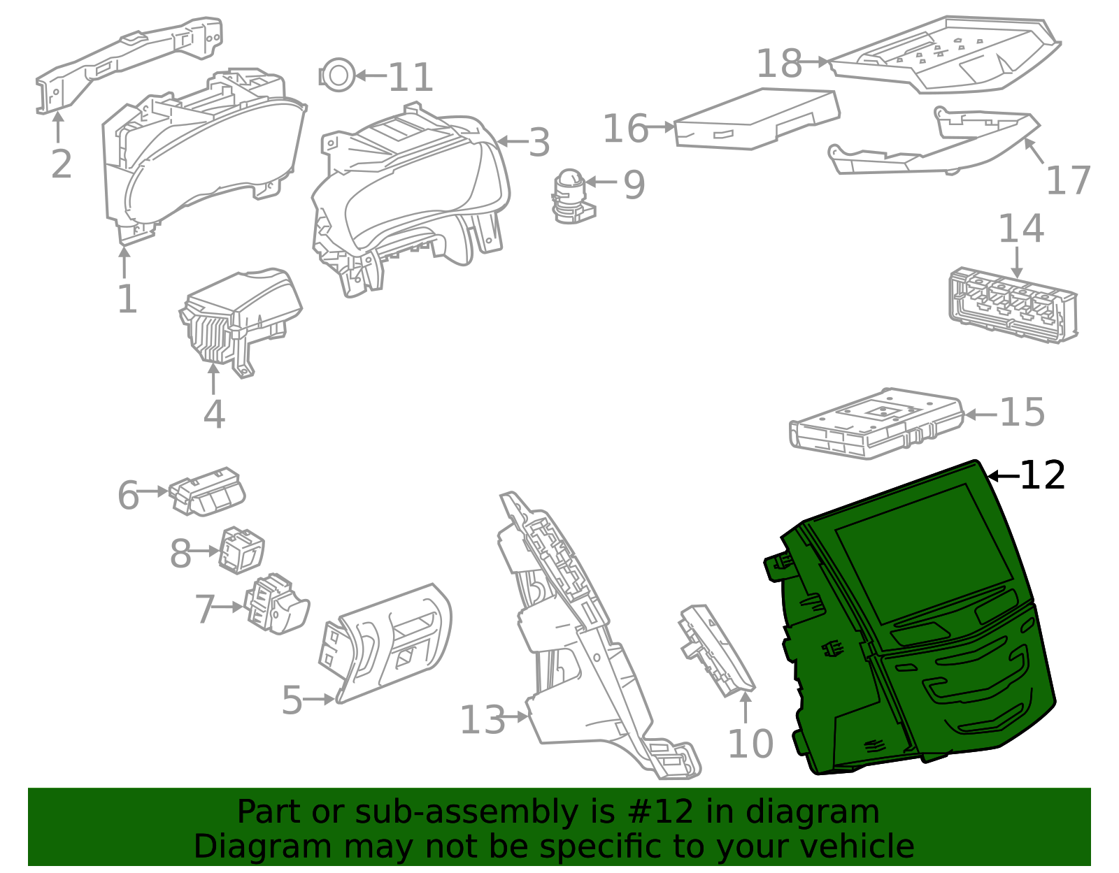 84237888 - Dash Control Unit 2015-2019 Cadillac | Gateway Buick GMC Parts