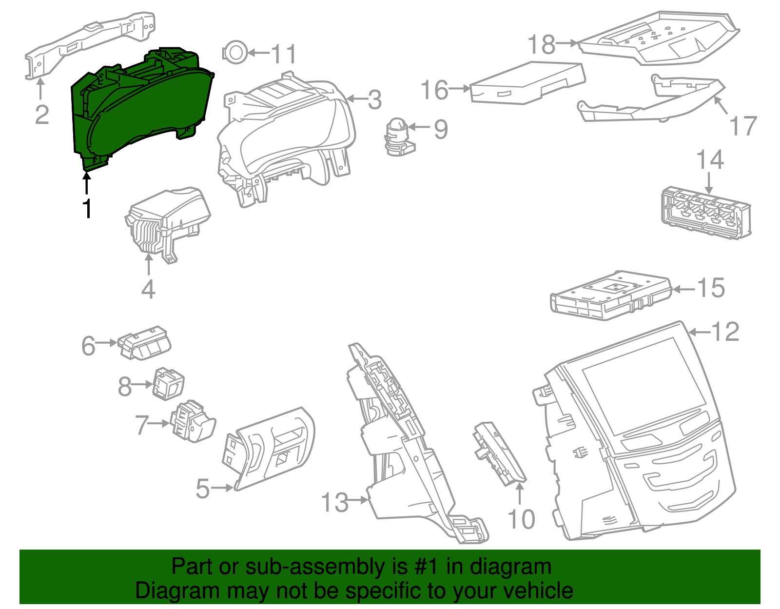 2016 Cadillac CTS Instrument Cluster 84053998 | Chevy Parts Pros