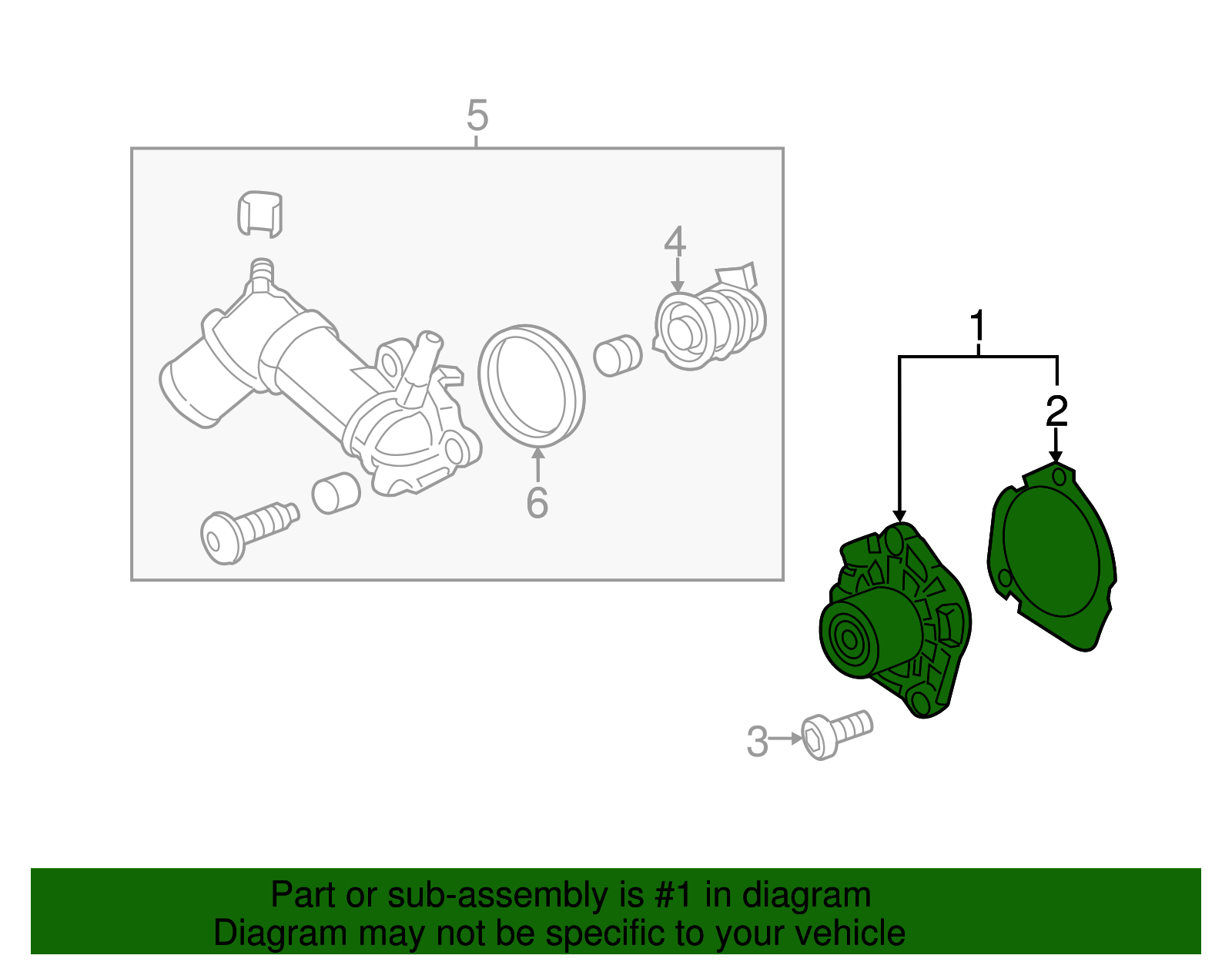 2014-2015 Chevrolet Cruze Water Pump Assembly( replaces part number ...
