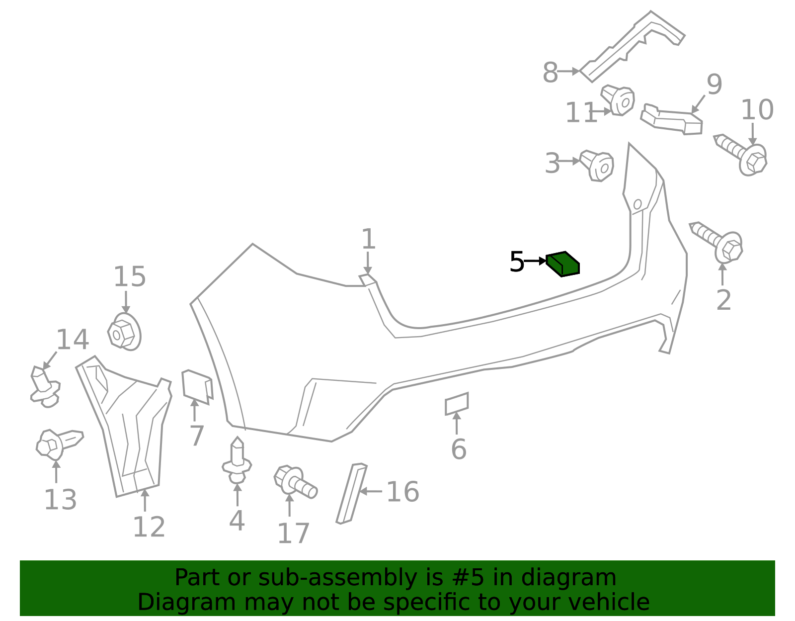 2020-2025 Toyota Corolla Bumper Cover Pad 52462-02260 | Toyota Parts Center