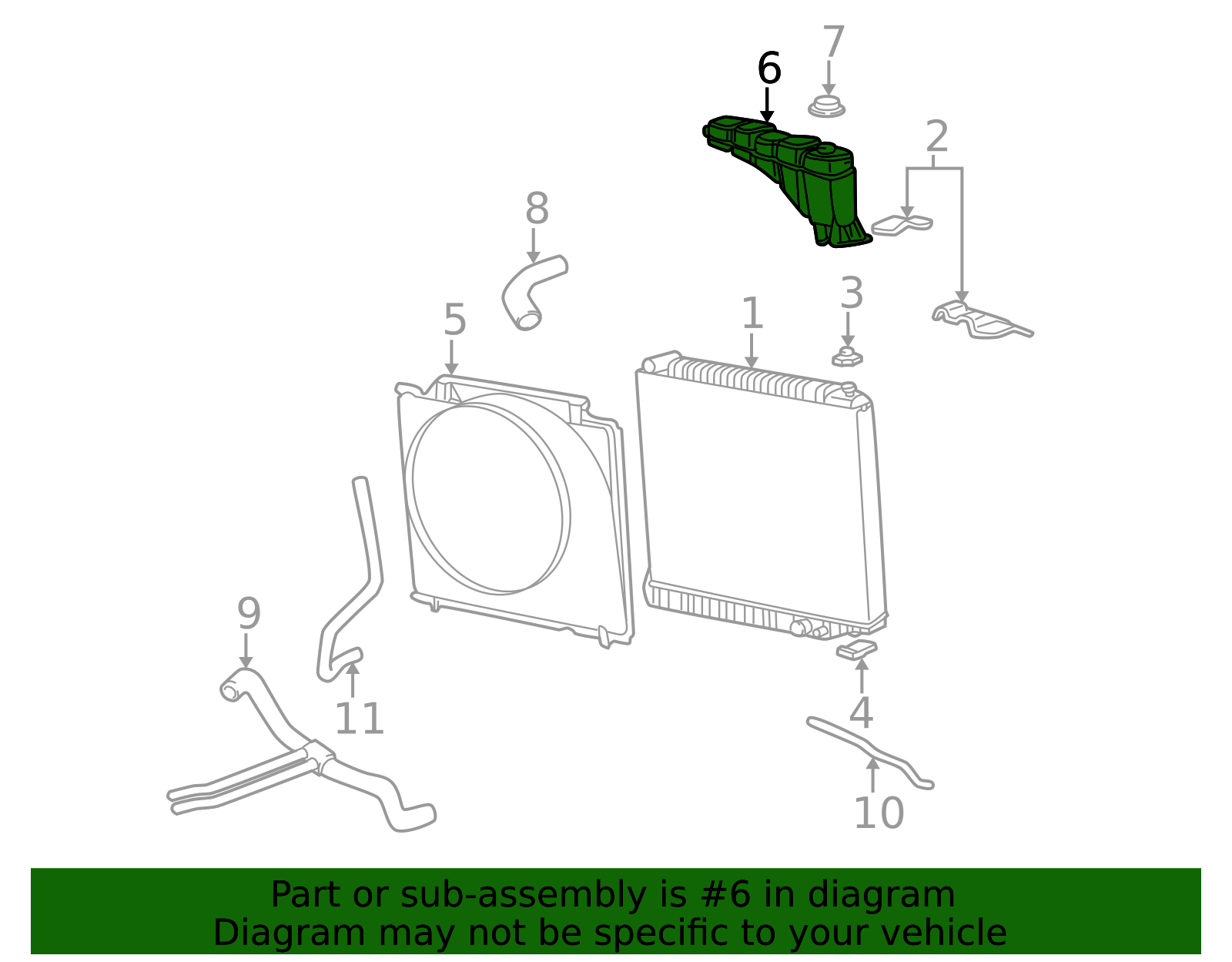 6C3Z-8A080-B - Engine Coolant Reservoir - 2003-2007 Ford | Lasco Auto Parts