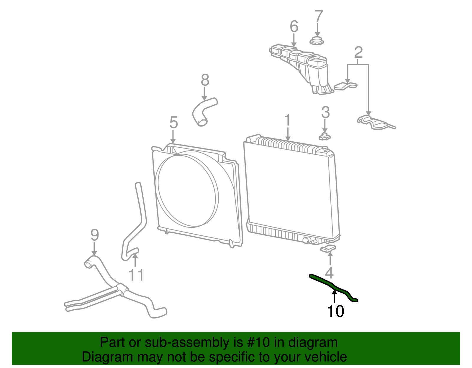 2003-2007 Ford Overflow Hose 3C3Z-8075-AD | TascaParts.com
