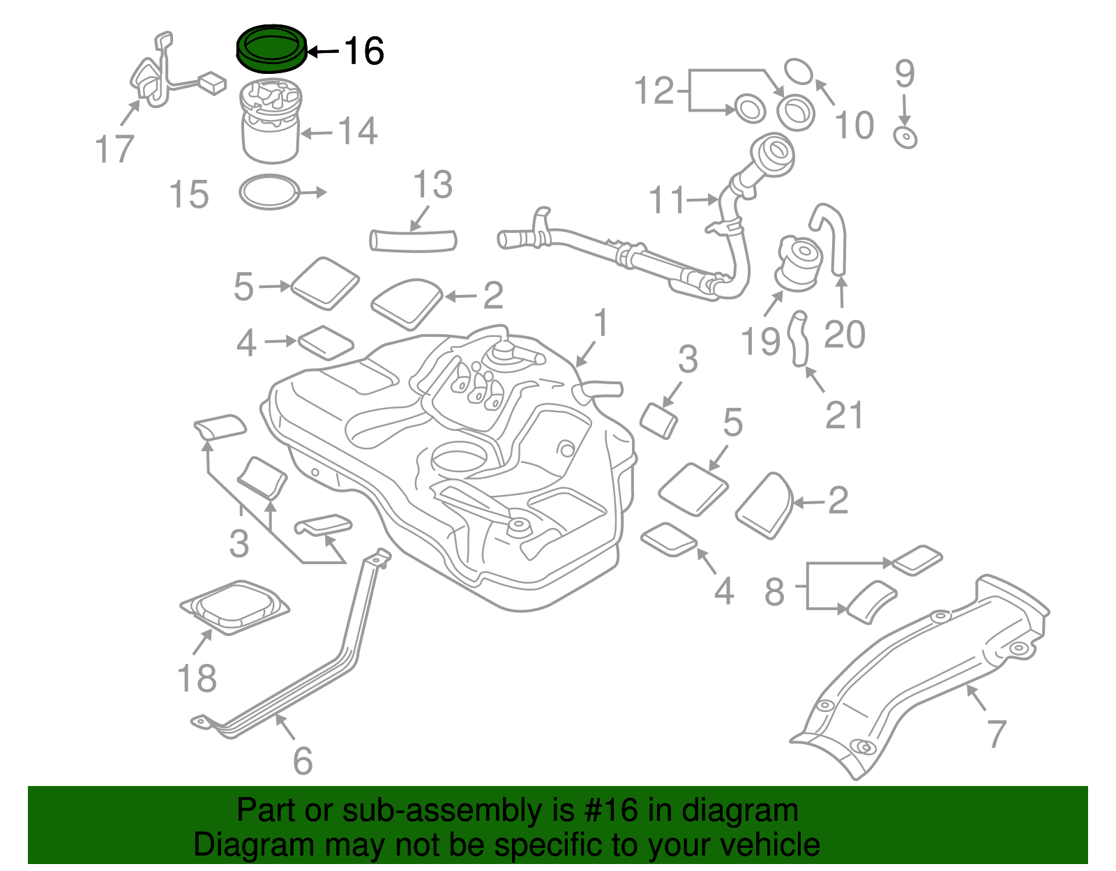 2003-2008 Mazda 6 Fuel Pump Retainer Ring GJ6A-42-167 | OEM Parts Online