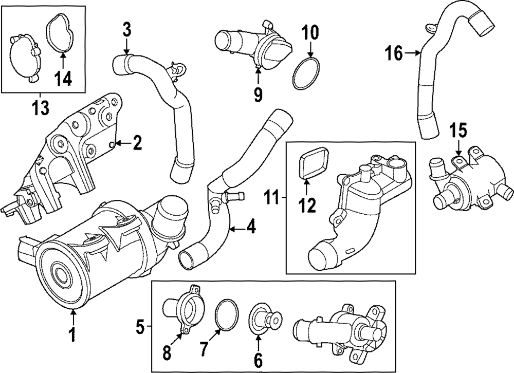 K2GZ-8K556-B - Engine Coolant Outlet Flange 2020-2025 Ford | Ford Parts ...
