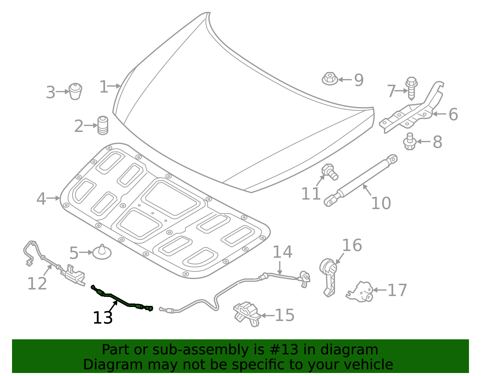 2018-2019 Hyundai Sonata Release Cable 81190-C1100 | MotorMotor
