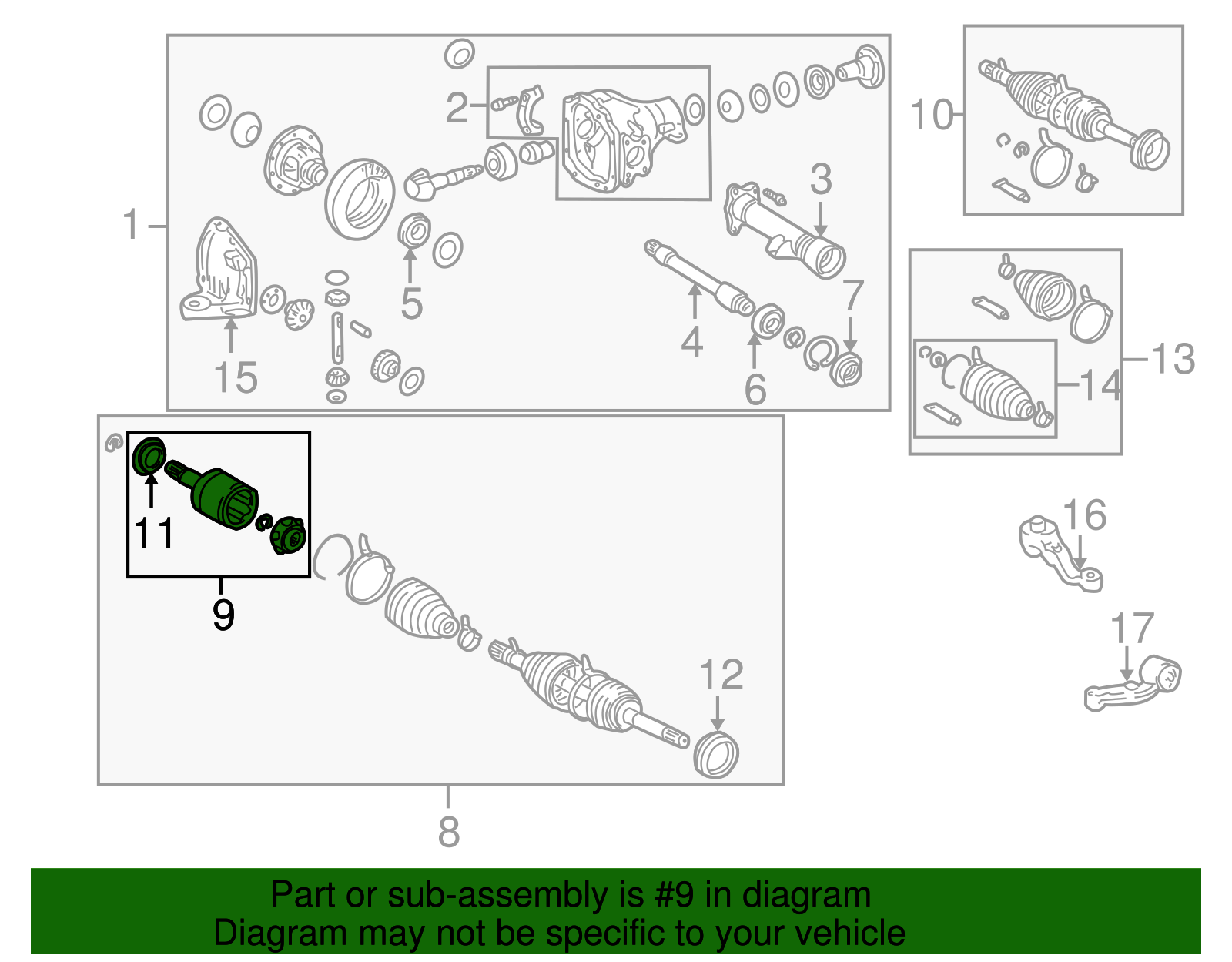 1998-2007 Toyota Land Cruiser C.V Joint 43403-60010 | Toyota Parts Center