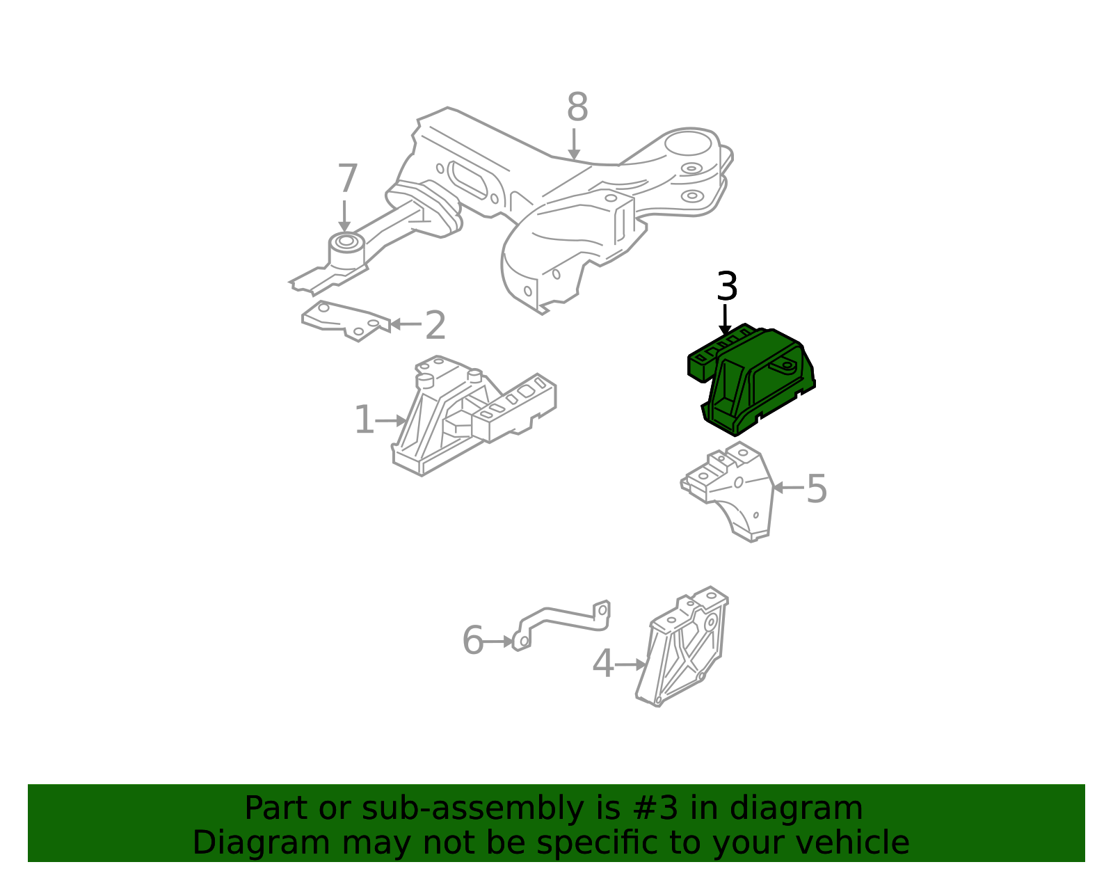 2006-2010 Volkswagen Beetle Trans Mount 1J0-199-555-CA | OEM Parts Online