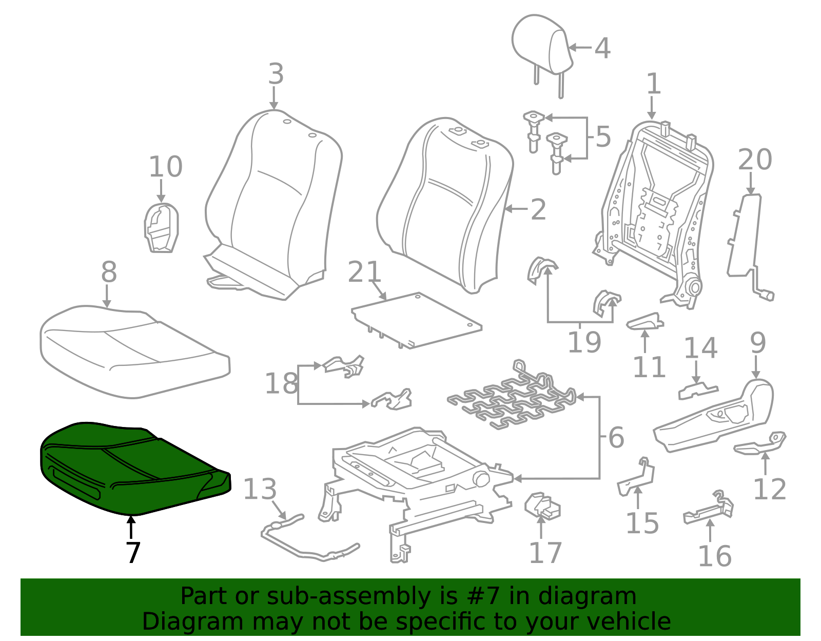 71512-52560 - Seat Cushion Pad 2012-2014 Toyota Yaris | Toyota Parts Space