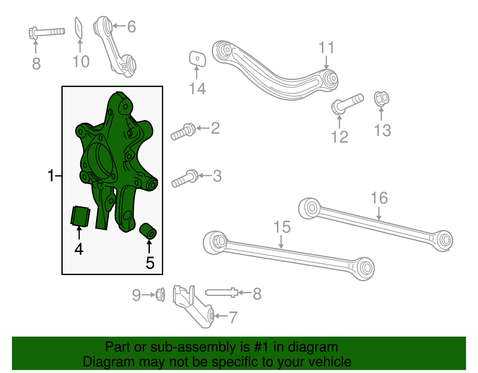 2016-2020 Cadillac CT6 Rear Passenger Side Suspension Knuckle 23311306 ...