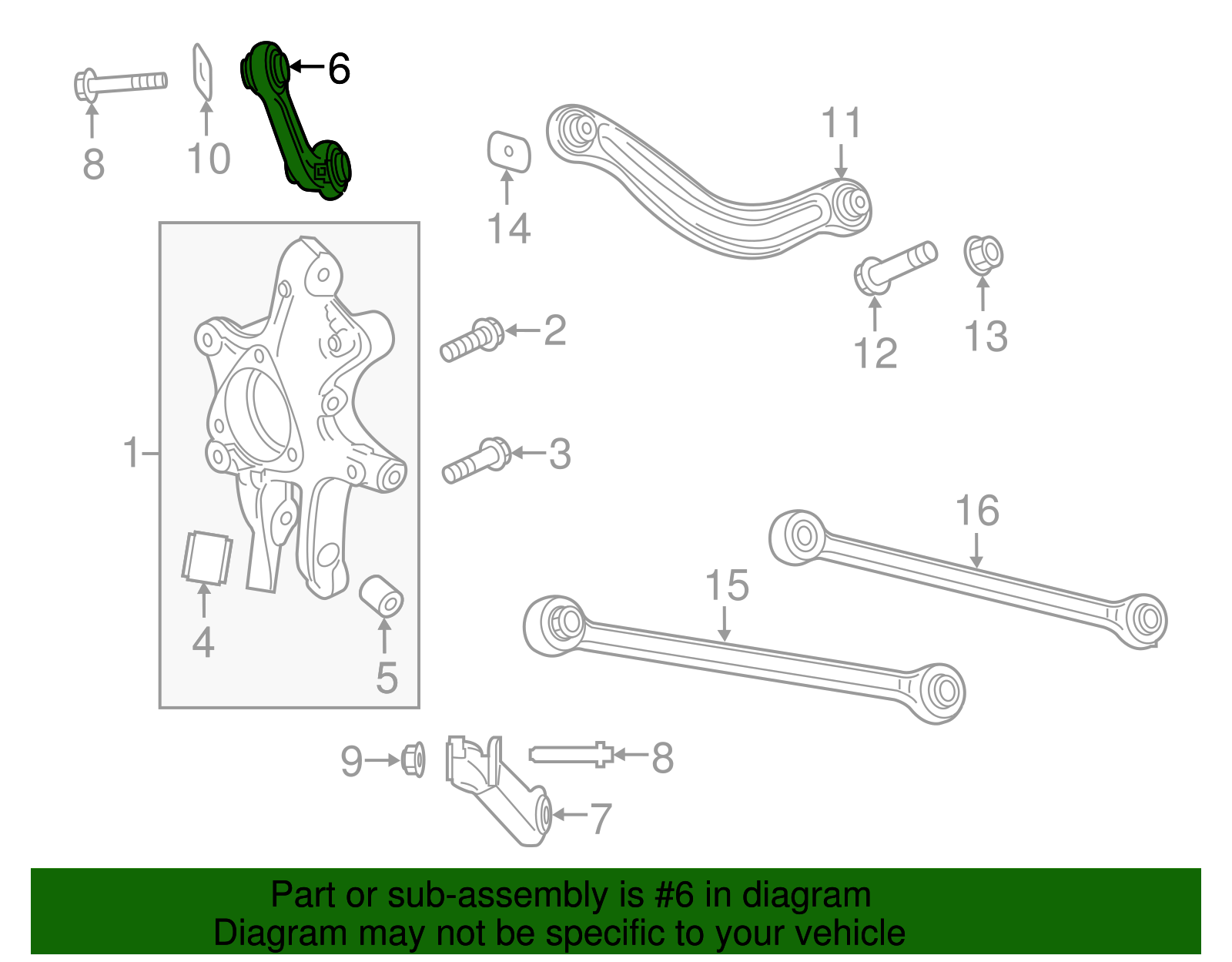 2016-2020 Cadillac CT6 Rear Passenger Side Suspension Upper Trailing ...