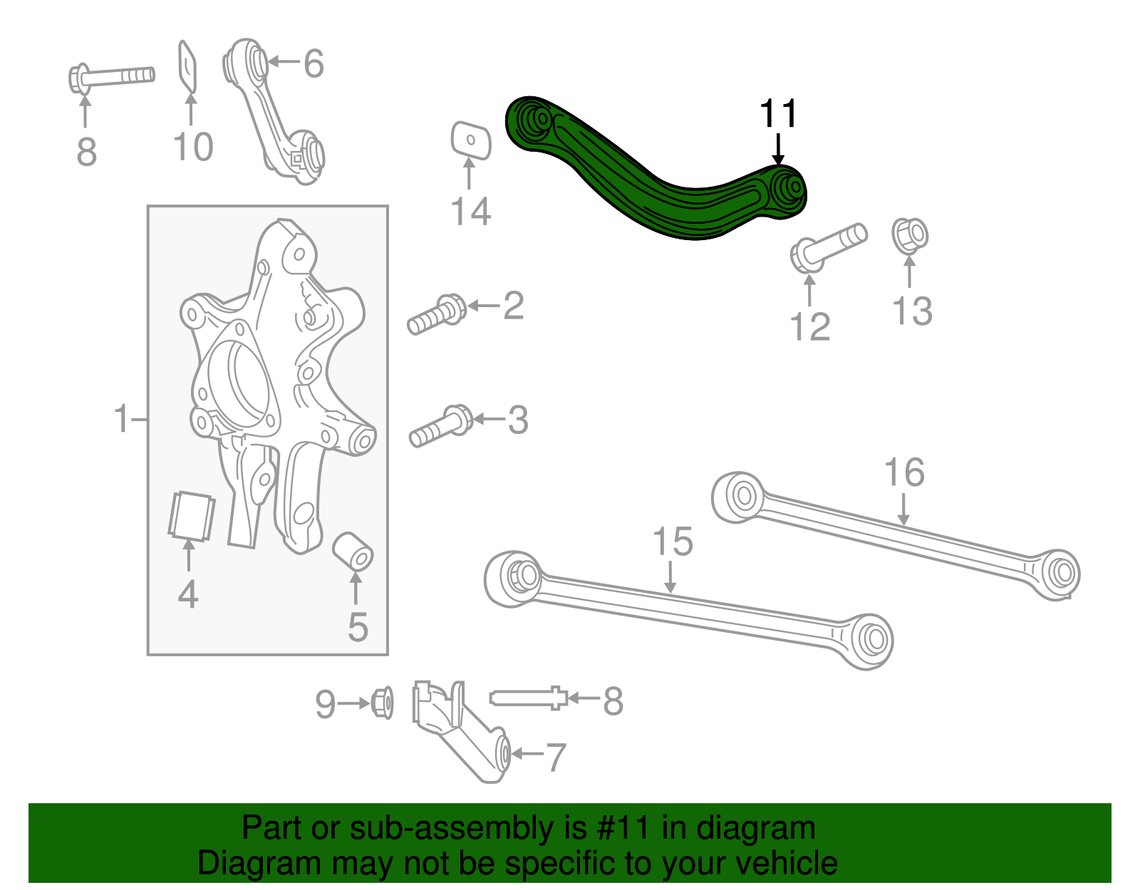 2016-2020 Cadillac CT6 Rear Passenger Side Suspension Upper Lateral ...