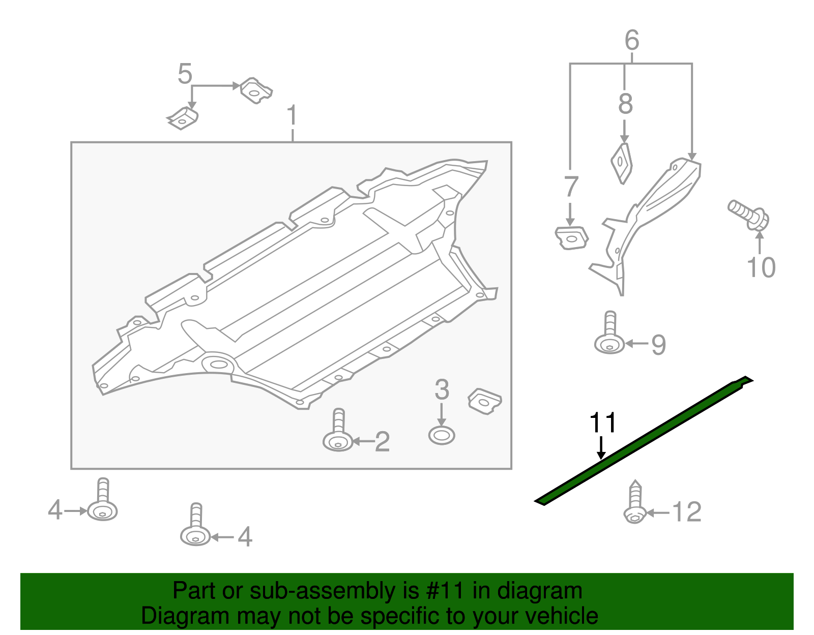 8R0-805-903 - Radiator Support Splash Shield 2009-2017 Audi | Audi OEM ...