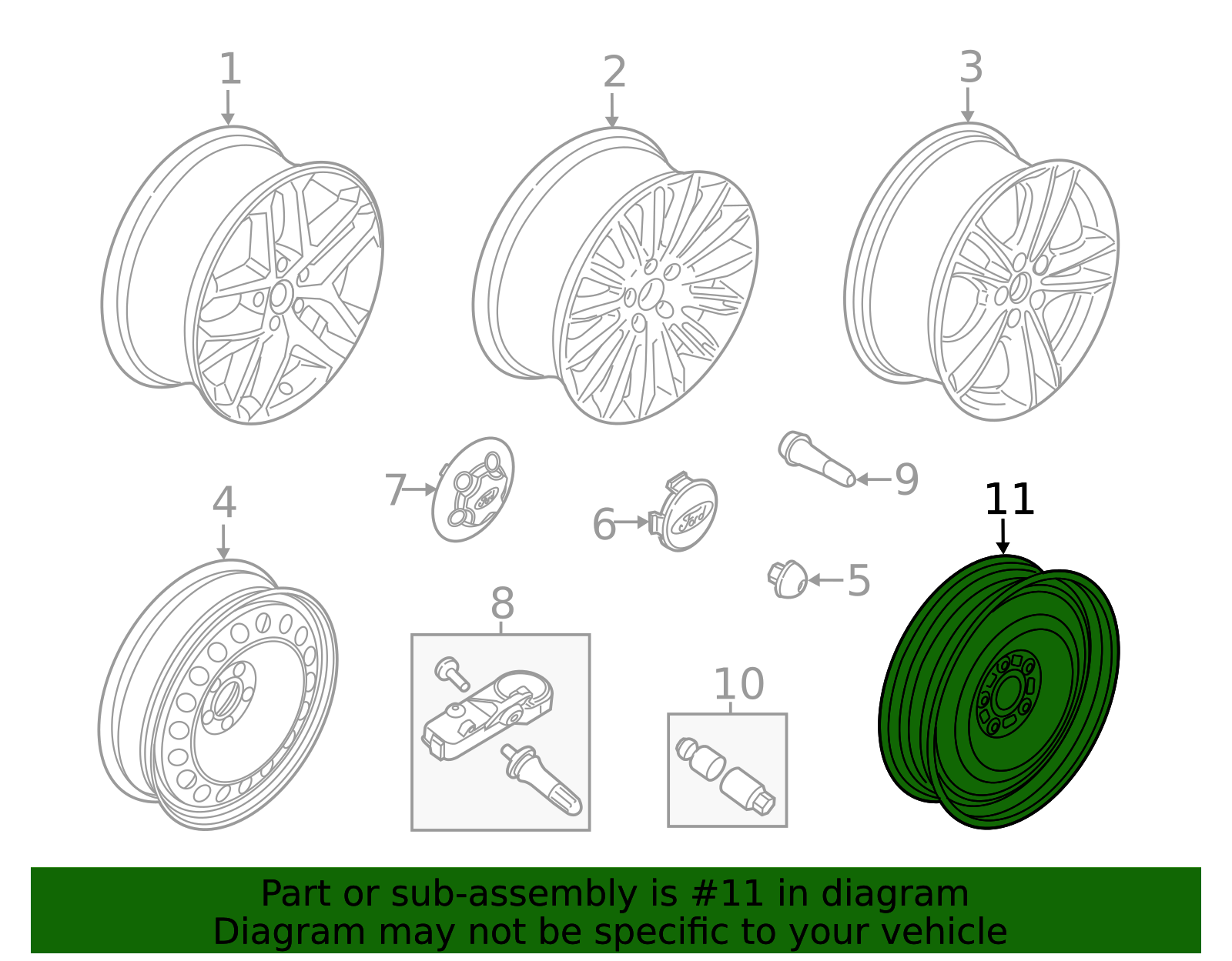2012-2020 Ford | Compact Spare | CV6Z-1015-B | Walls' Ford Parts
