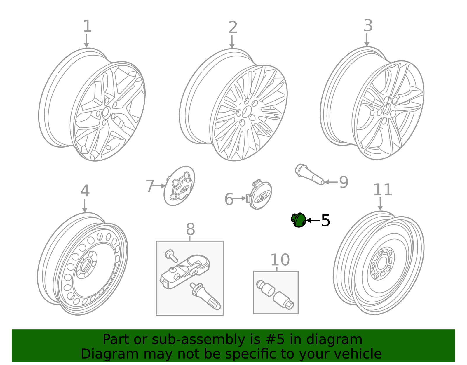 2013-2025 Ford Wheel Lug Nut CV6Z-1012-D | OEM Parts Online