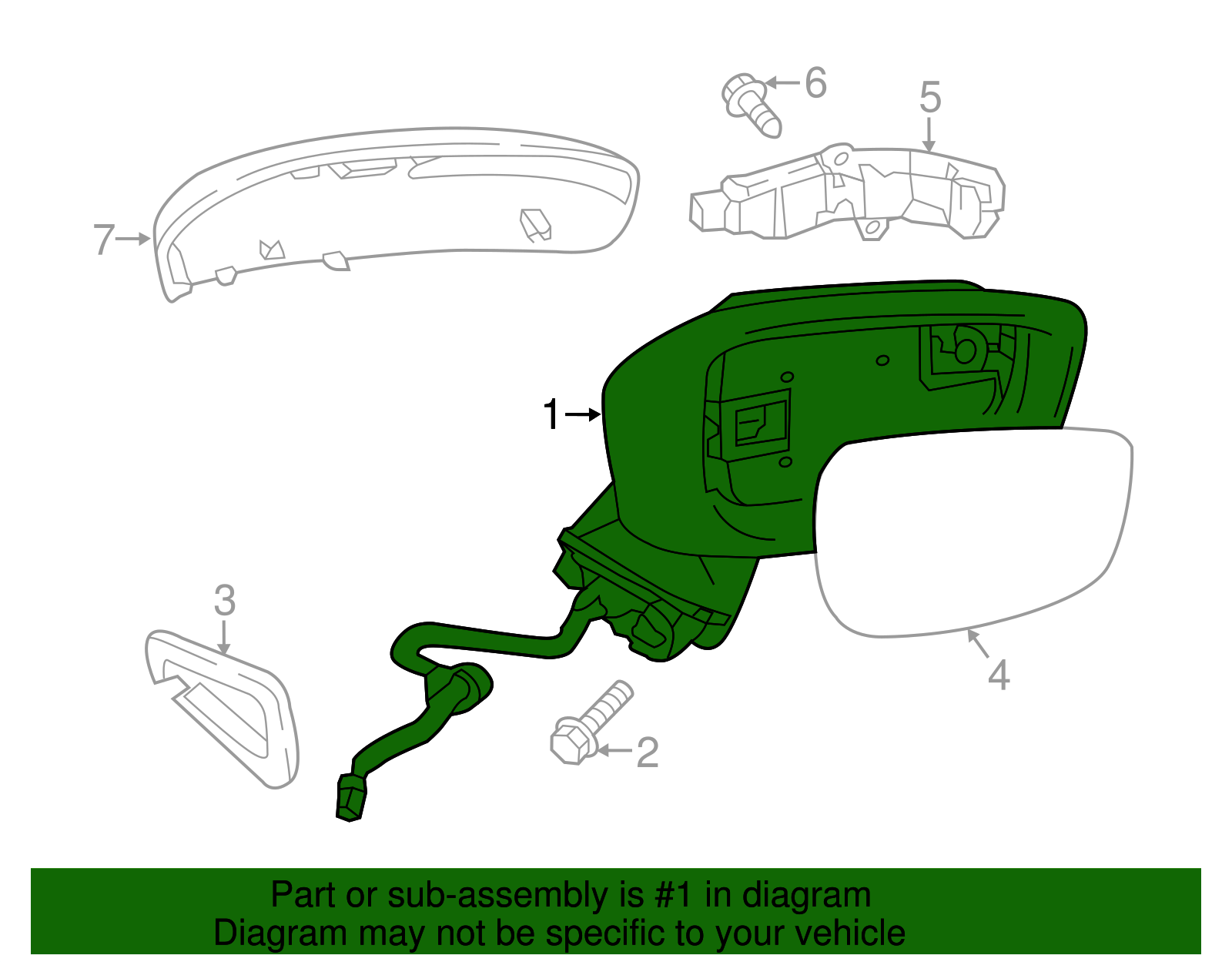 DB2P-69-121B - Mirror Assembly - 2016-2020 Mazda CX-3 | Mazda Parts Factor