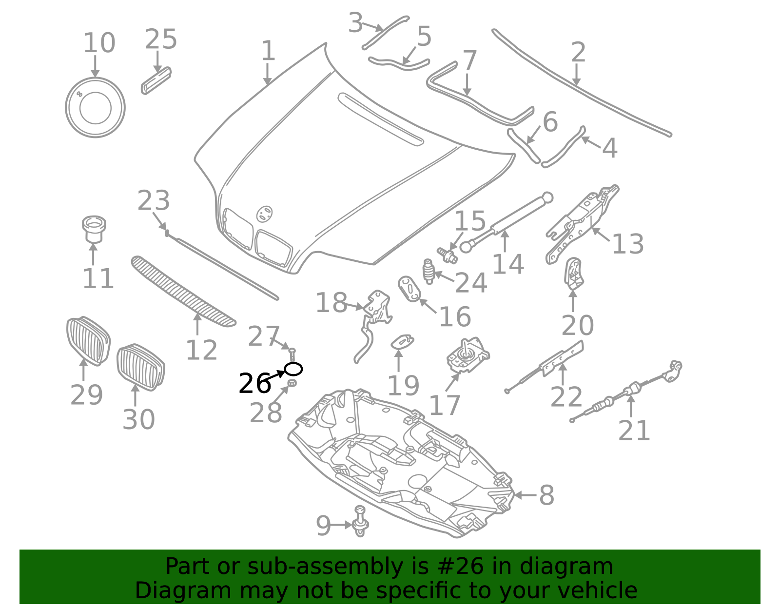 51718209307 - Hood Bumper (51-71-8-209-307) | BMW of South Atlanta Parts
