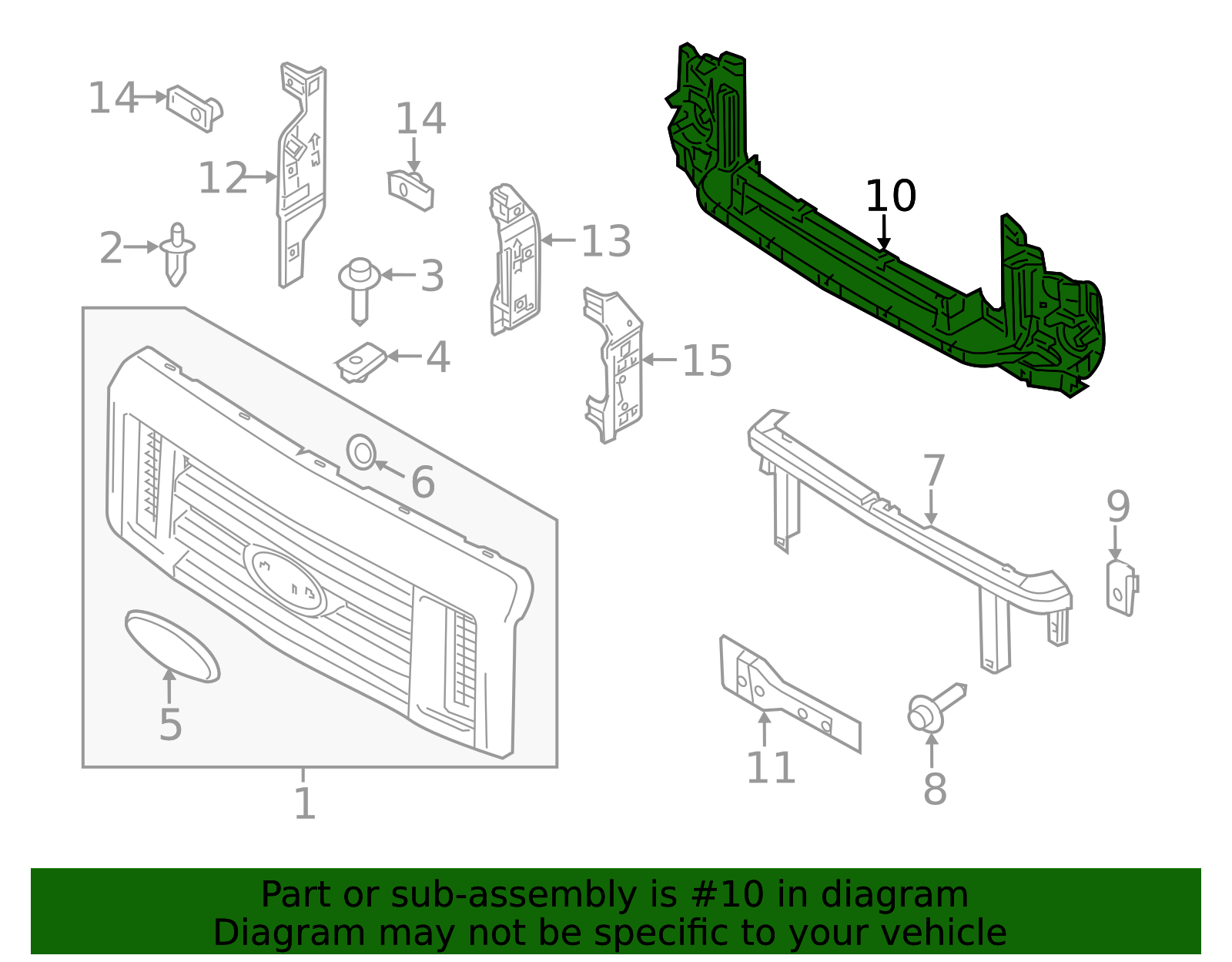 Genuine OEM Ford Part - Radiator Support Panel 8C2Z-8A284-C | Genuine ...