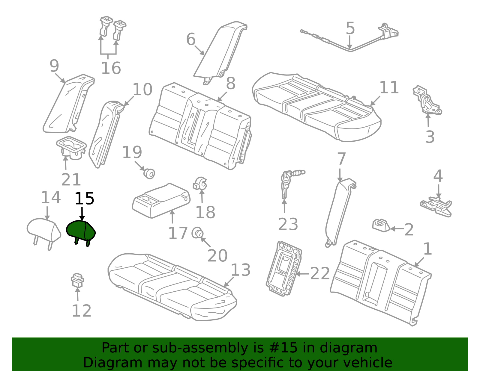 82940-TA0-A71ZA - 2008-2010 Honda Accord - Headrest Assembly Rear ...