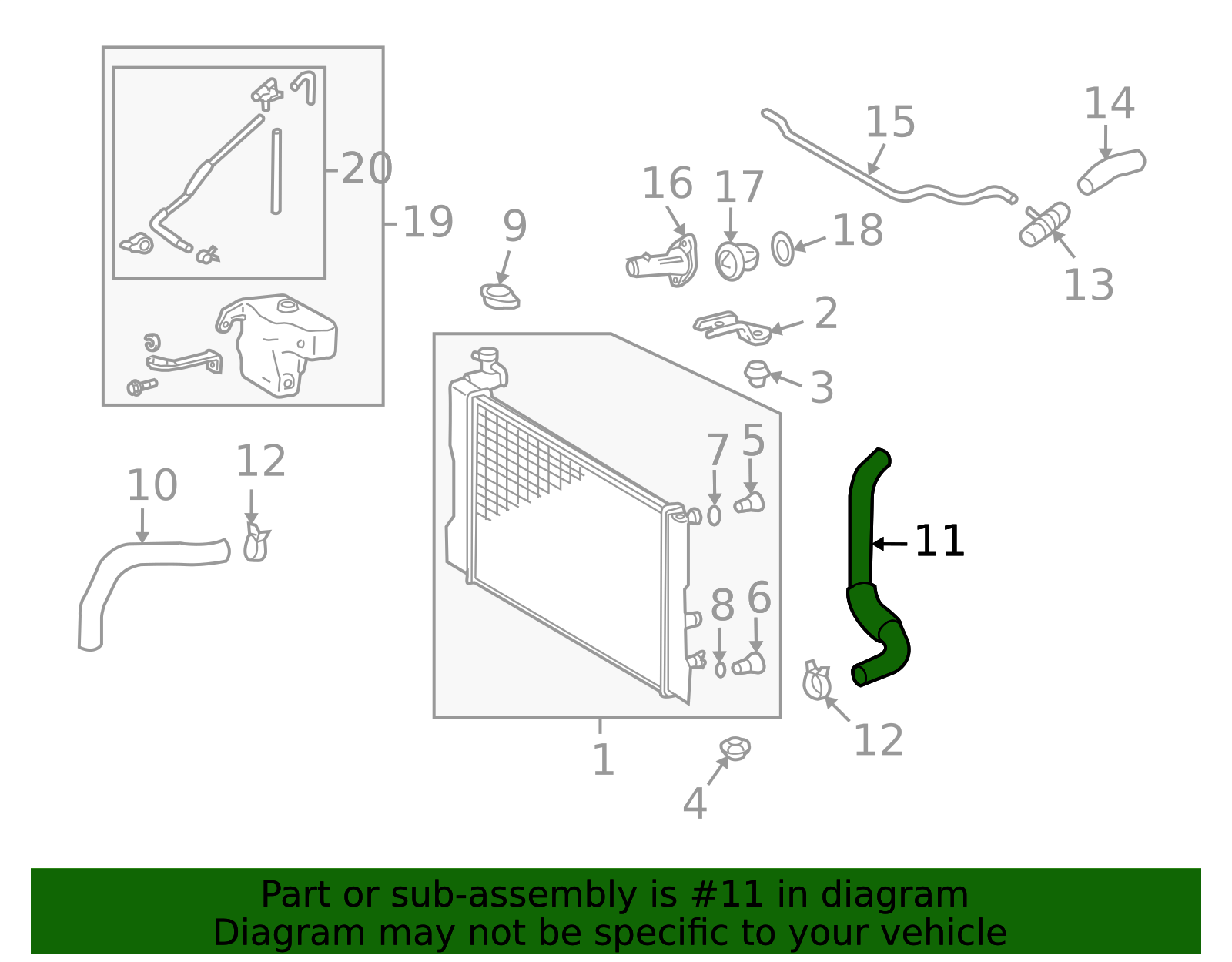2009-2013 Toyota Lower Hose 16573-0H020 | MotorMotor